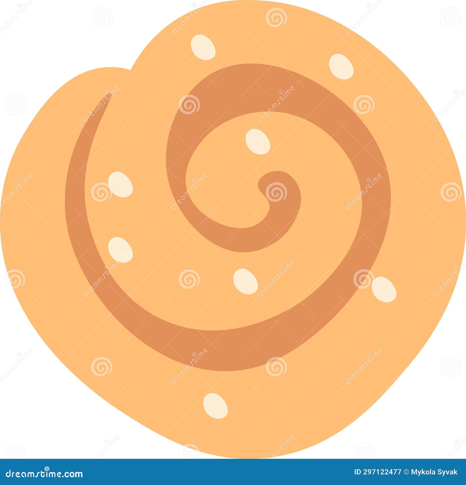 Cinnabon Sweet Bun stock vector. Illustration of sugar - 297122477