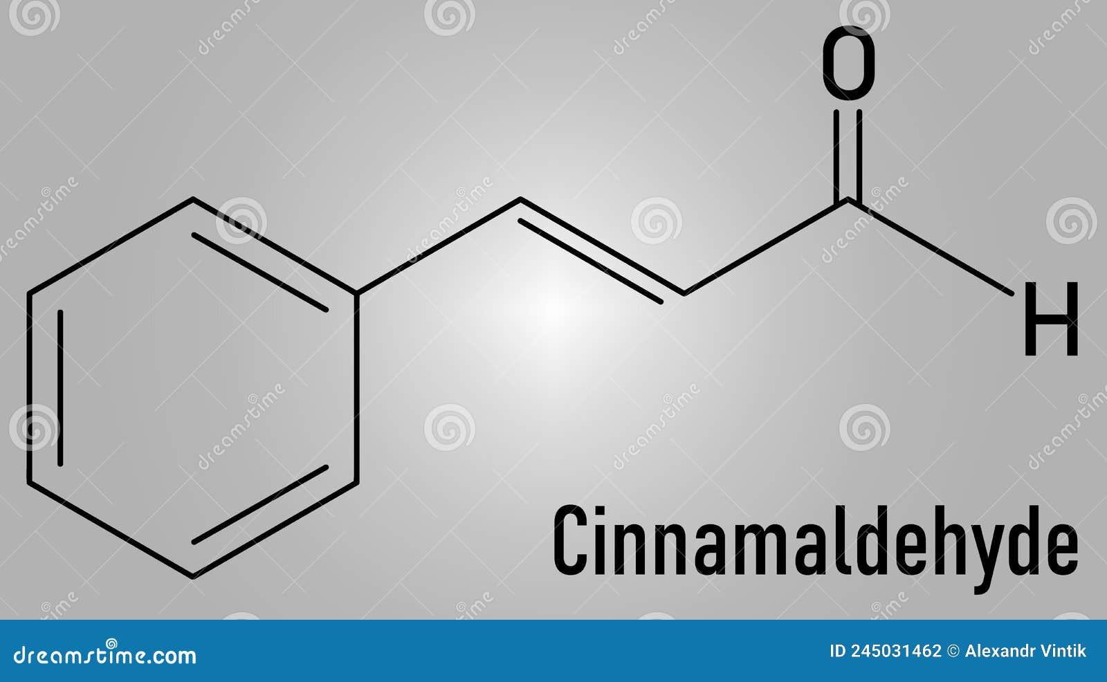 Cinnamaldehyde Cinnamic Aldehyde Cinnamon Flavor Molecule. 3D Rendering ...