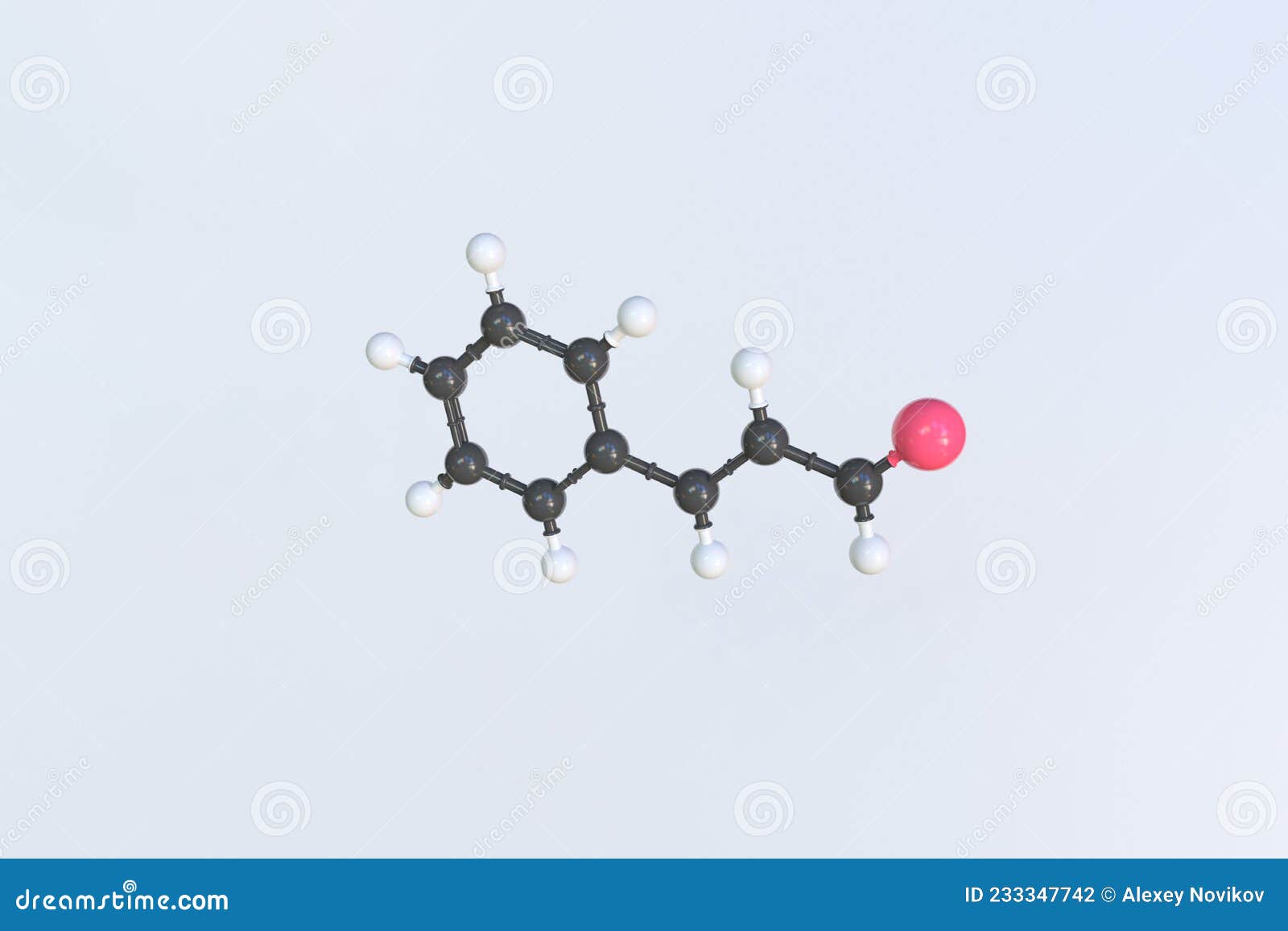 Cinnamaldehyde Molecule Made with Balls, Scientific Molecular Model. 3D ...