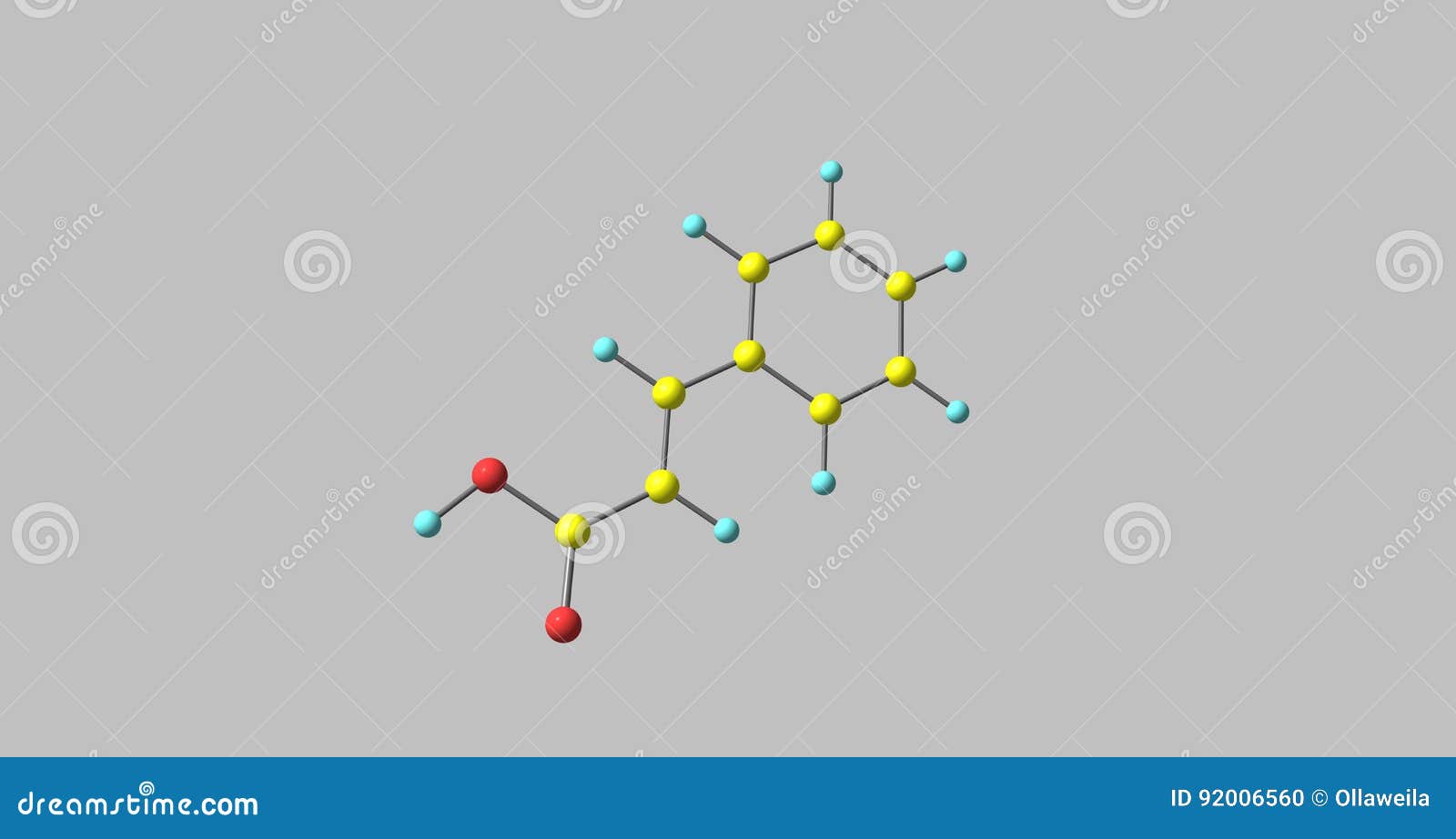 Cinnamic Acid Molecular Structure Isolated on Grey Stock Illustration ...