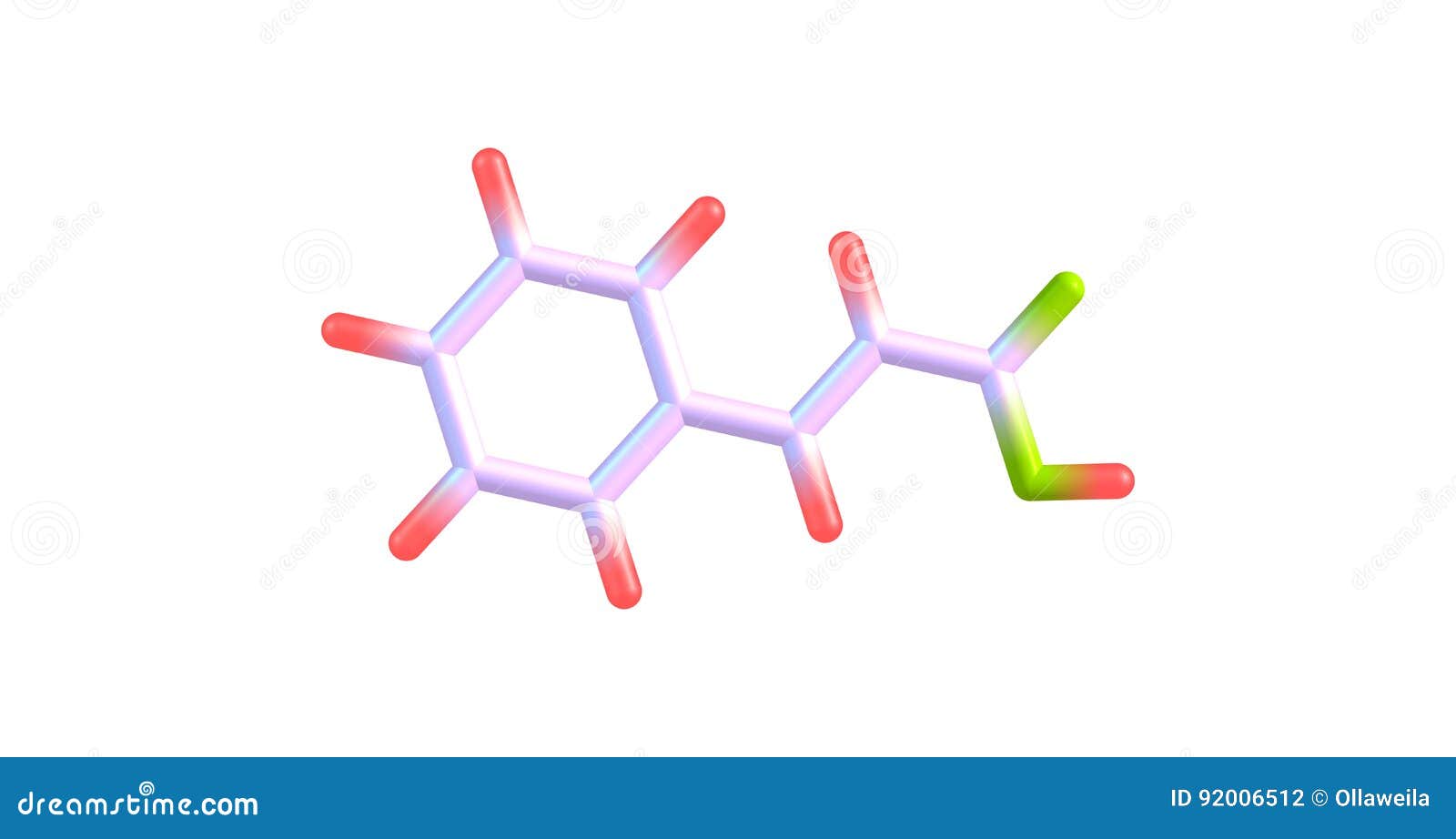 Cinnamic Acid Molecular Structure Isolated On White Stock Illustration ...