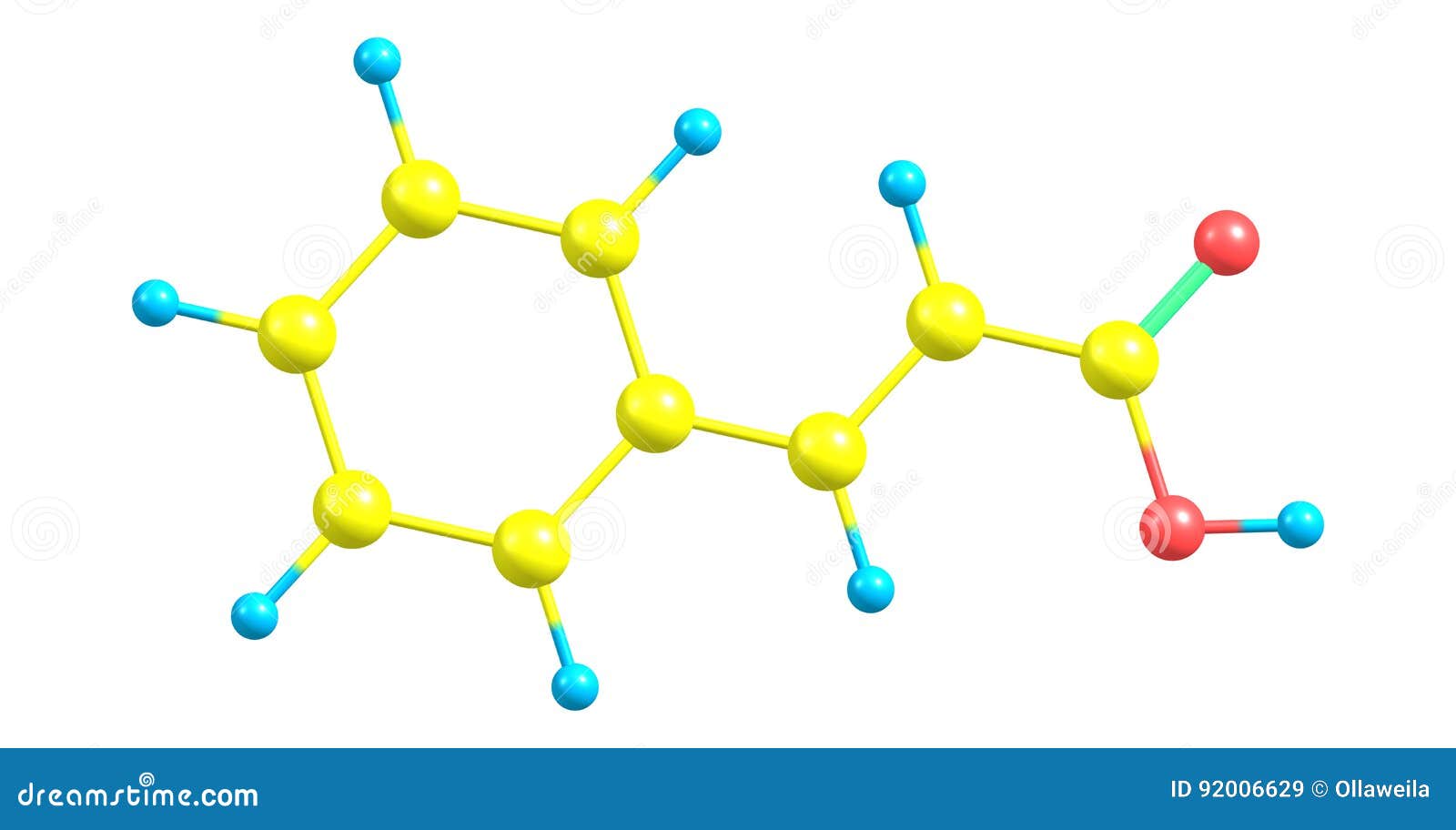 Cinnamic Acid Molecular Structure Isolated on White Stock Illustration ...