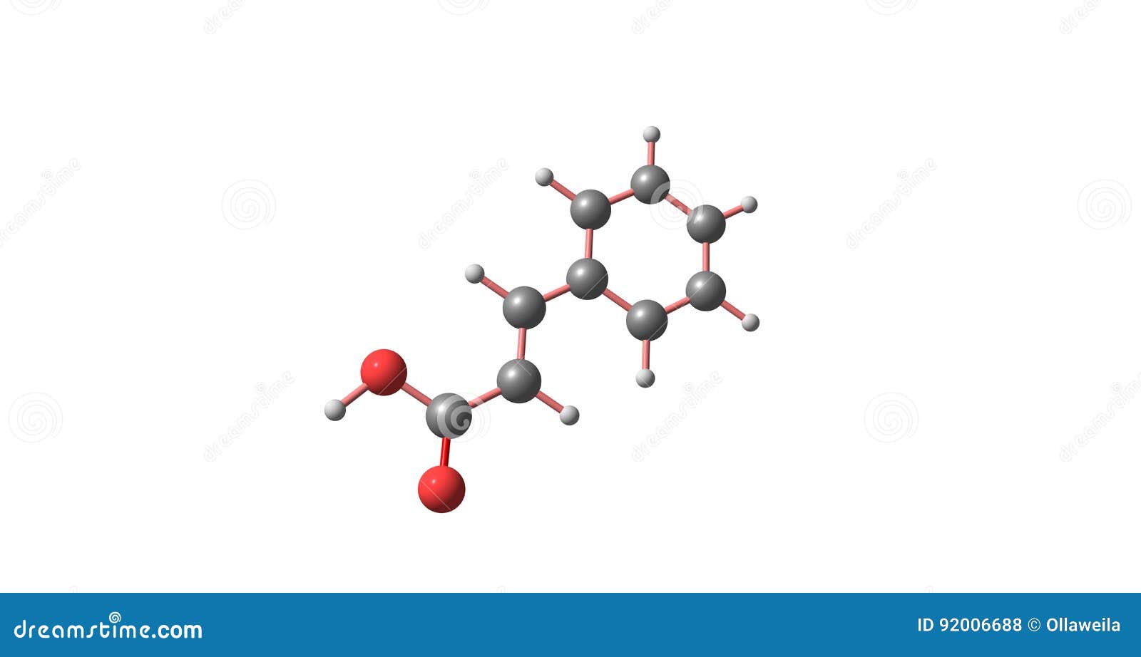 Cinnamic Acid Molecular Structure Isolated on White Stock Illustration ...
