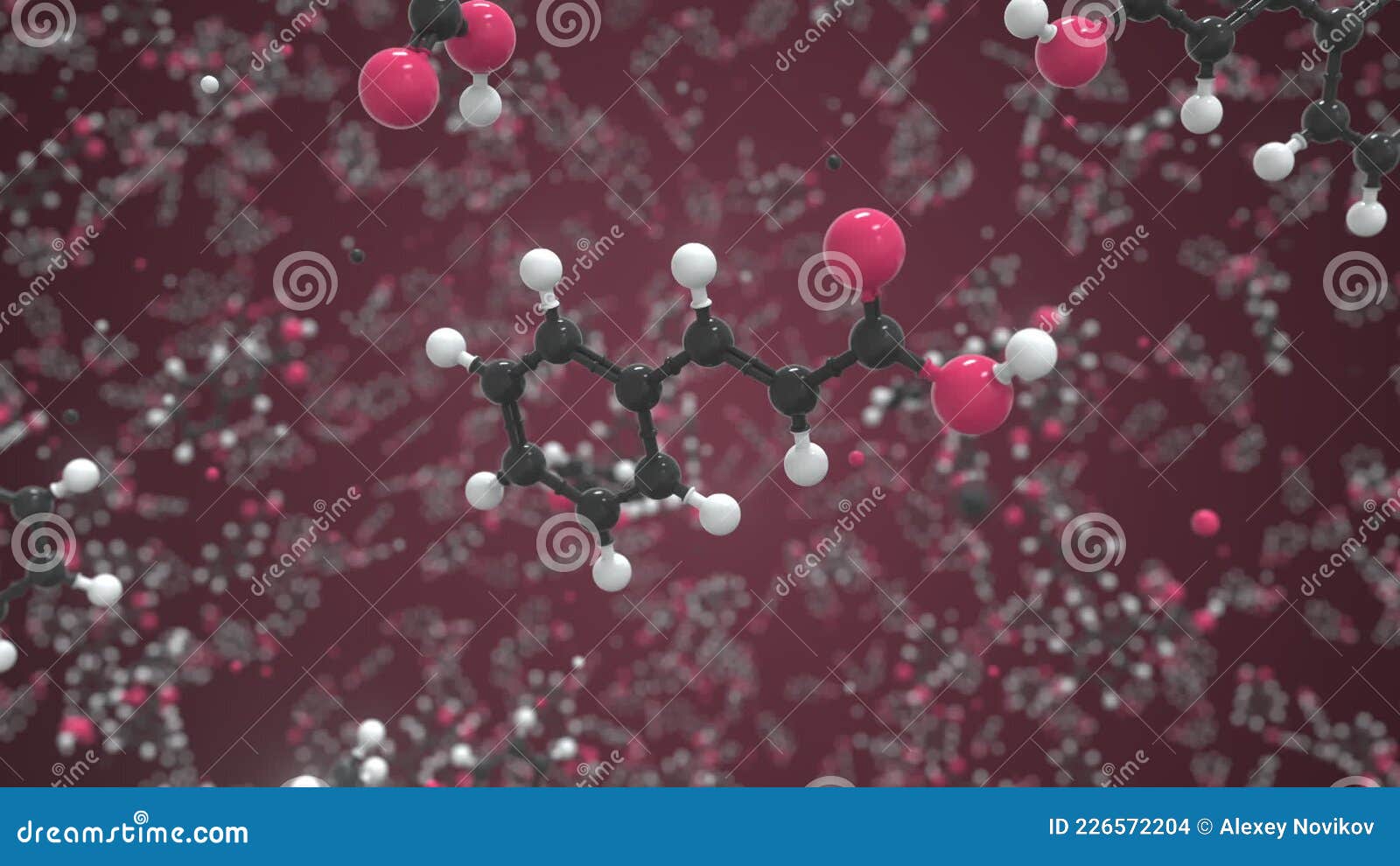 Cinnamic Acid Molecule, Conceptual Molecular Model. Chemical Looping 3d ...