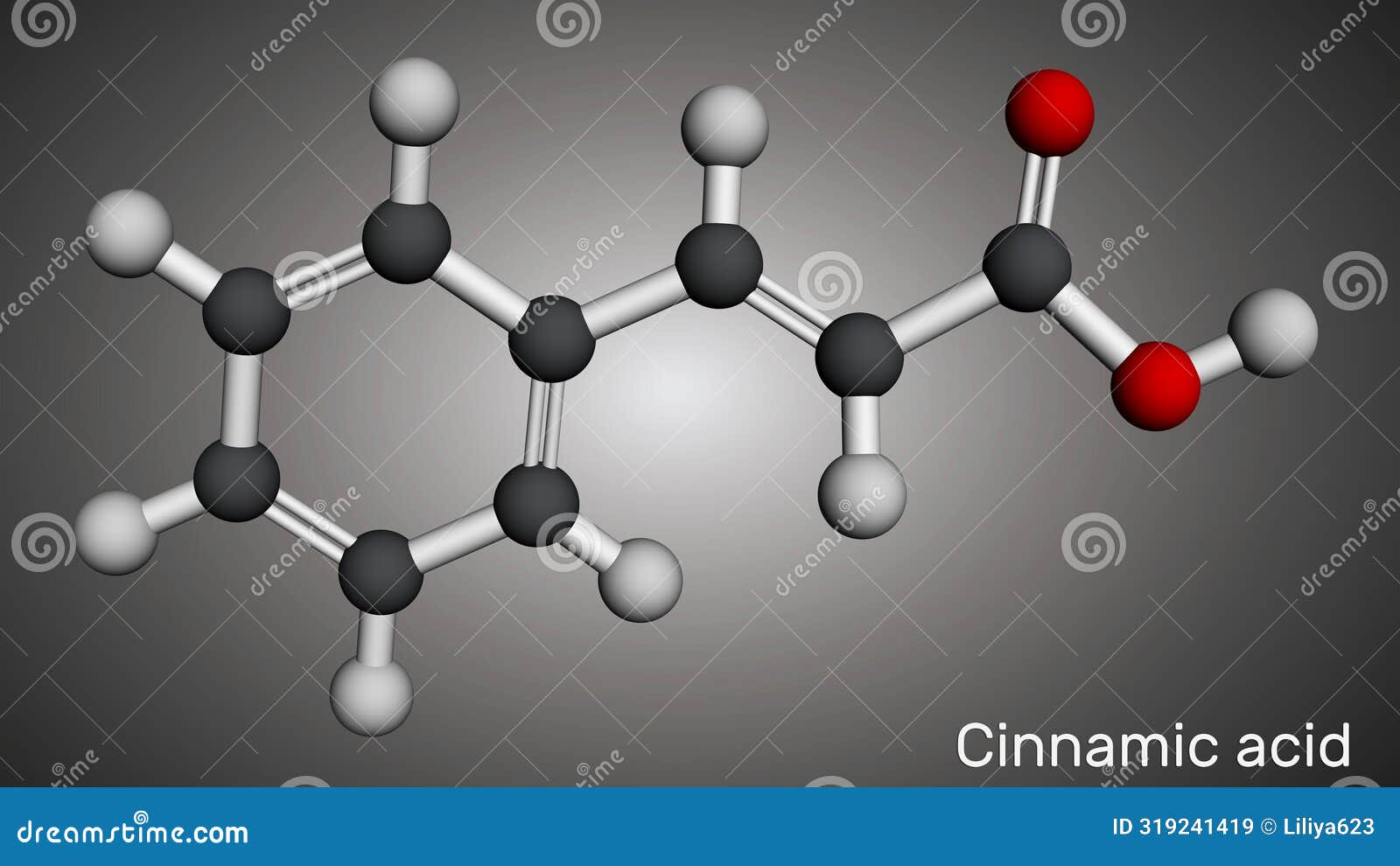 Cinnamic Acid Molecule. Molecular Model Stock Illustration ...