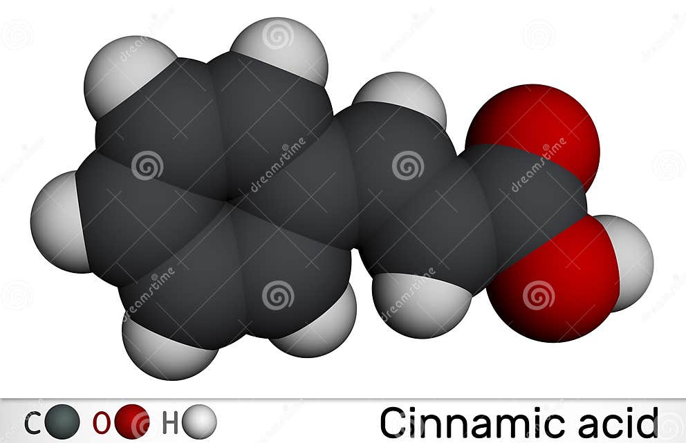 Cinnamic Acid Molecule. Molecular Model Stock Illustration ...