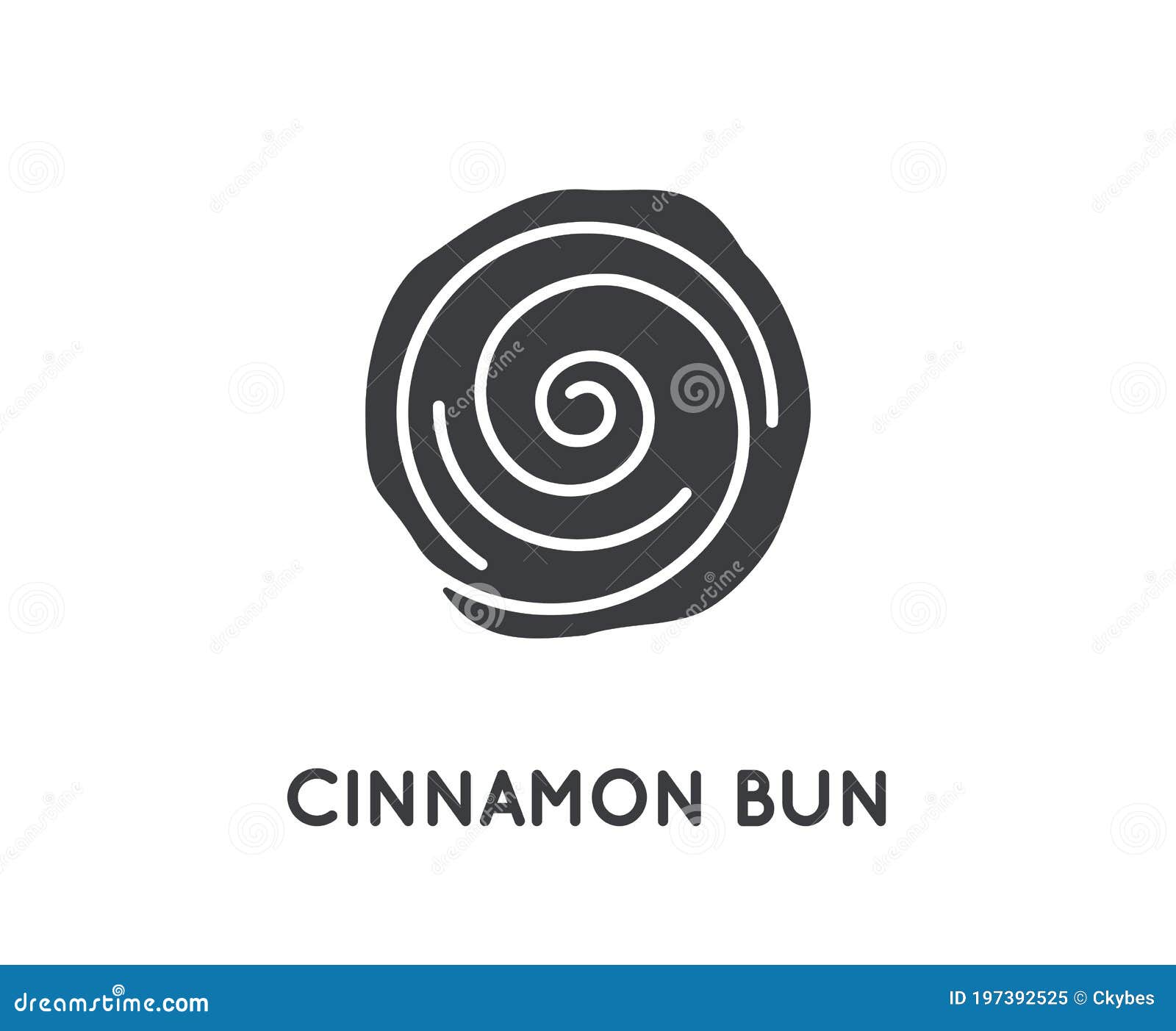 Cinnamon Bun Roll Vector Glyph Element or Icon Stock Vector ...