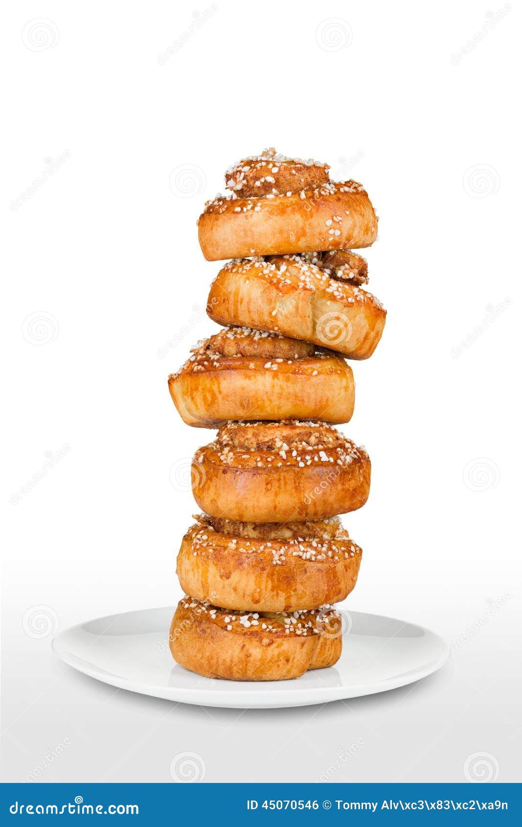 Cinnamon Buns Stacked on High Stock Photo - Image of dessert ...