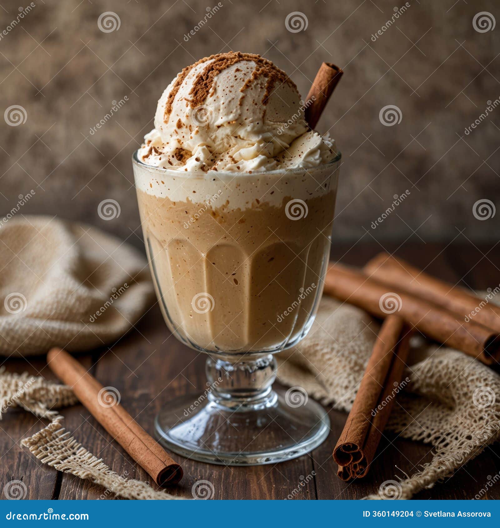 Cinnamon Coffee Ice Cream Float Stock Illustration - Illustration of ...