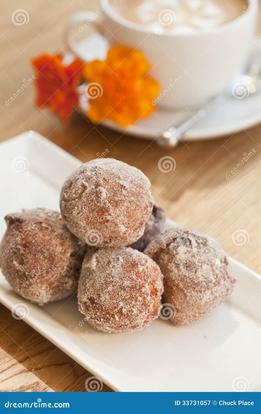 Cinnamon and Golden Raisin Beignets Stock Image - Image of cinnamon ...