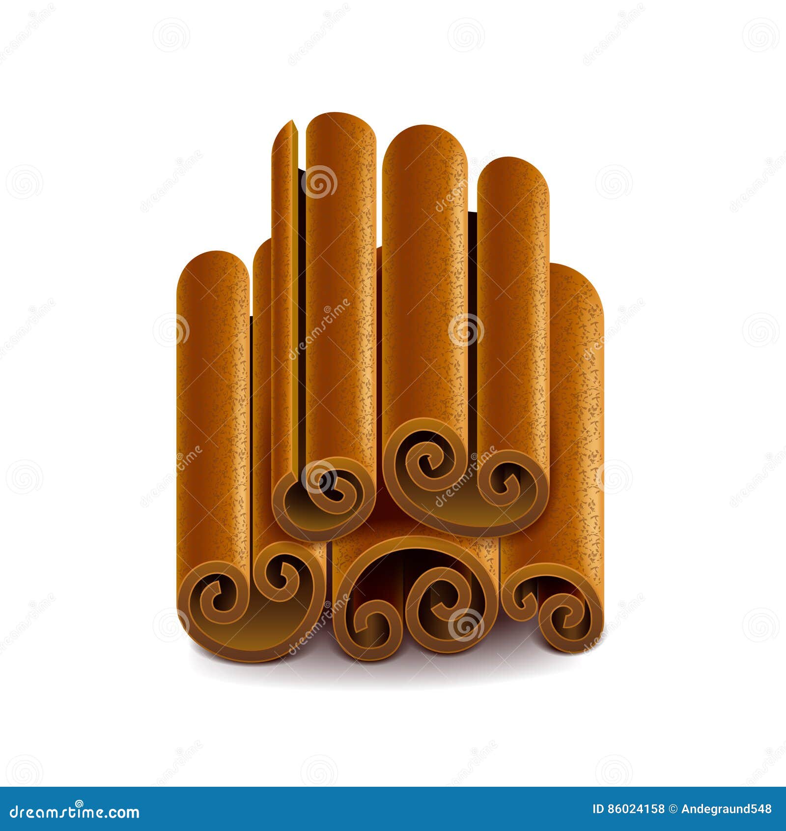 Cinnamon Isolated on White Vector Stock Vector - Illustration of ...