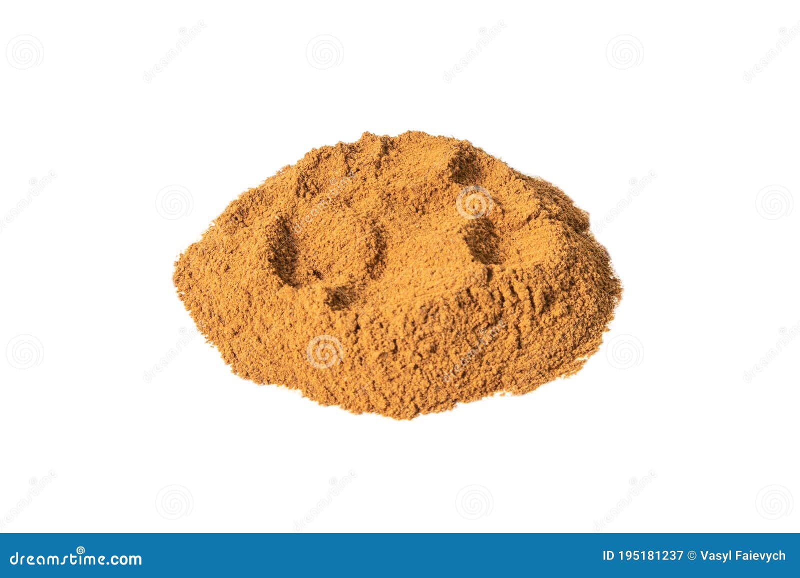 Cinnamon Powder Isolated on a White Background. Front Views, Close-up ...