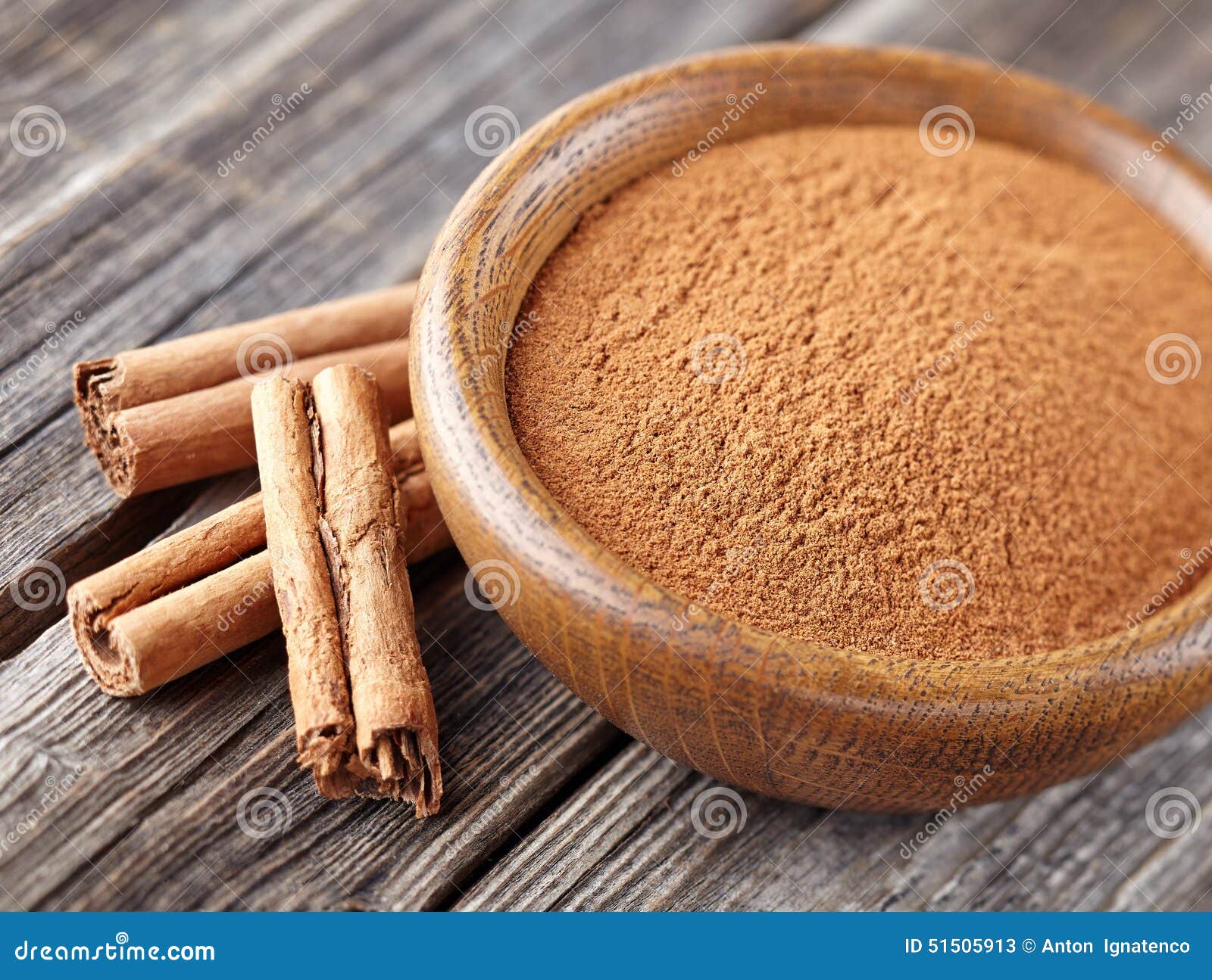 Cinnamon with powder stock image. Image of spice, medicine - 51505913