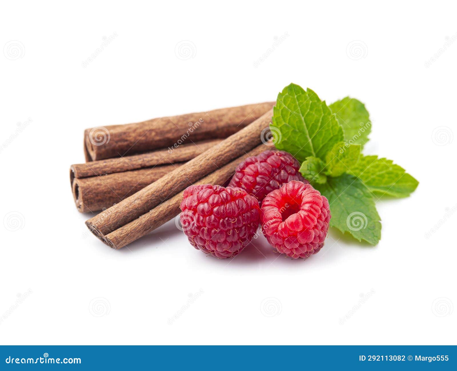 Cinnamon with Raspberry and Mint Herbal Stock Photo - Image of berry ...