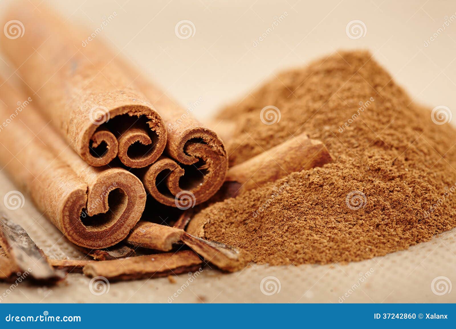 Cinnamon rolls and powder stock photo. Image of flavour - 37242860