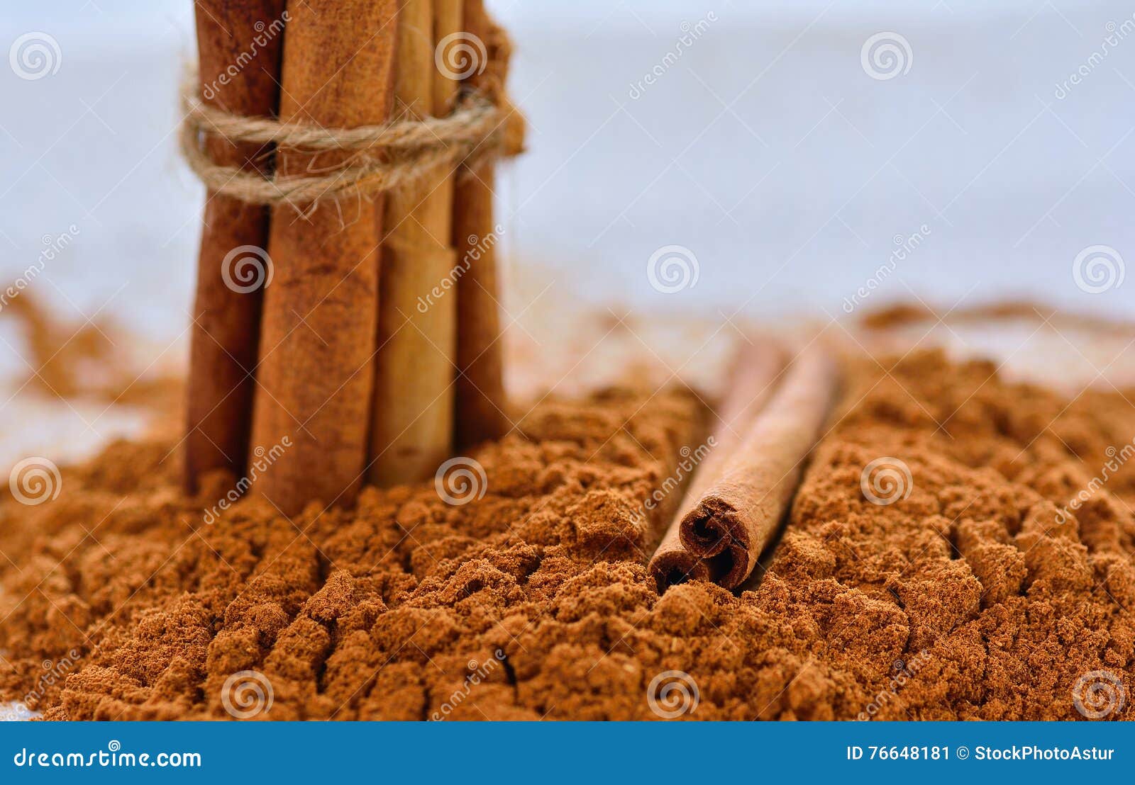 Cinnamon stick in powder stock image. Image of edible - 76648181