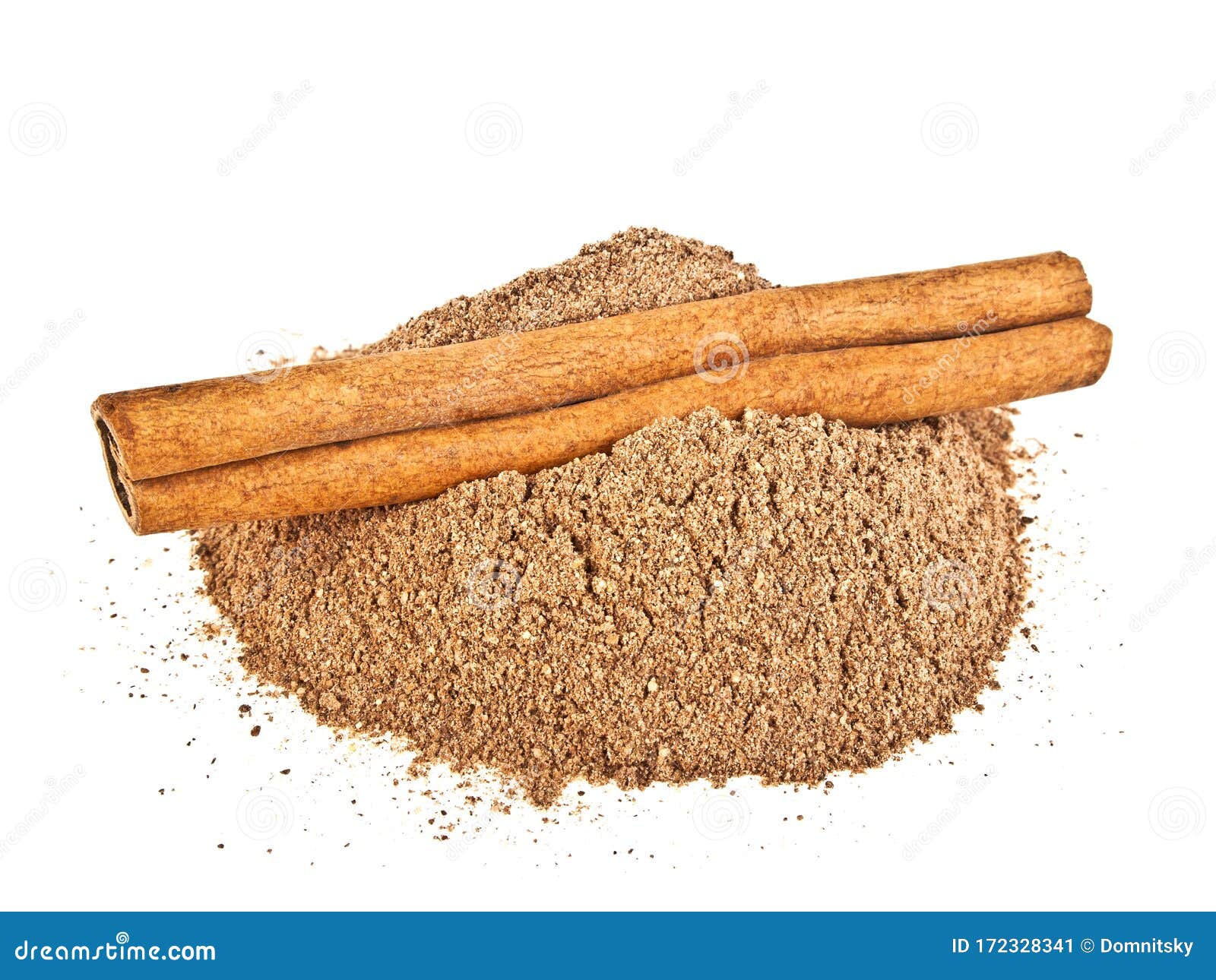 Cinnamon Stick and Powder on White Background Stock Image - Image of ...