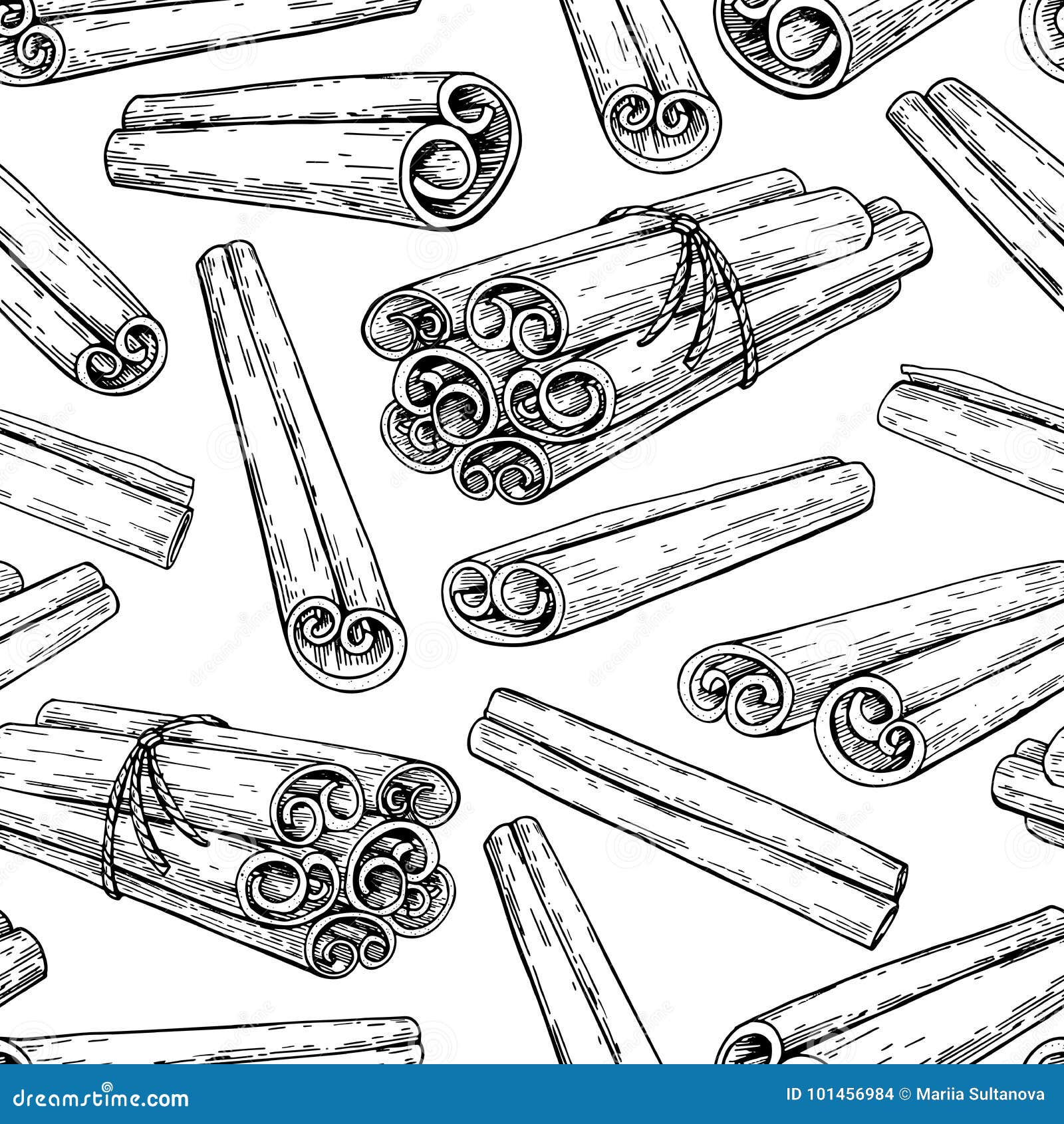 Cinnamon Stick Vector Drawing. Hand Drawn Sketch. Seasonal Food ...