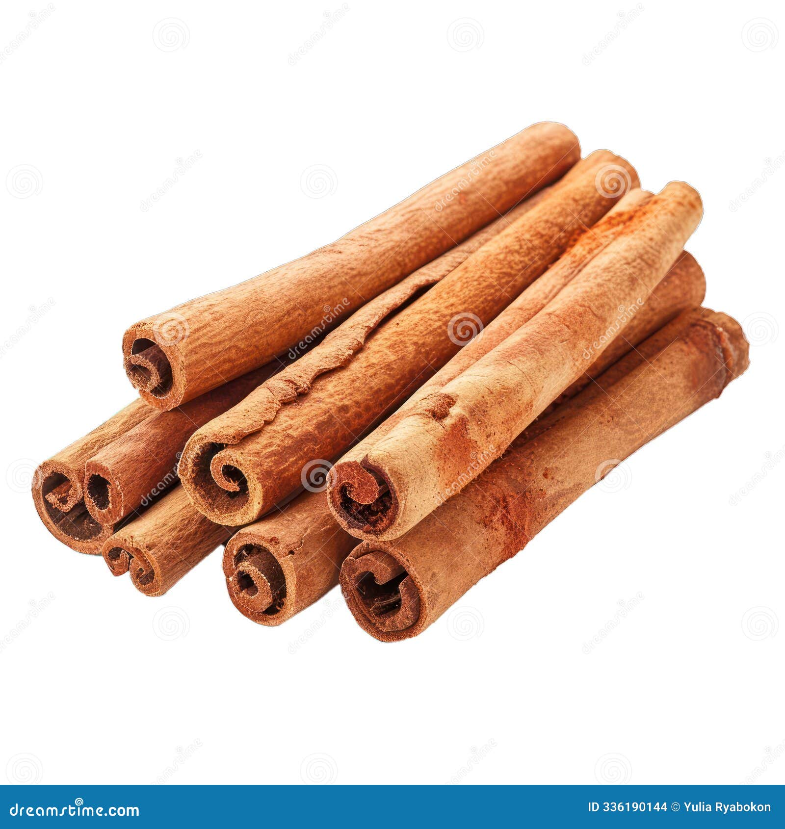Cinnamon Sticks Forming a Spice Pyramid on White Background Stock ...
