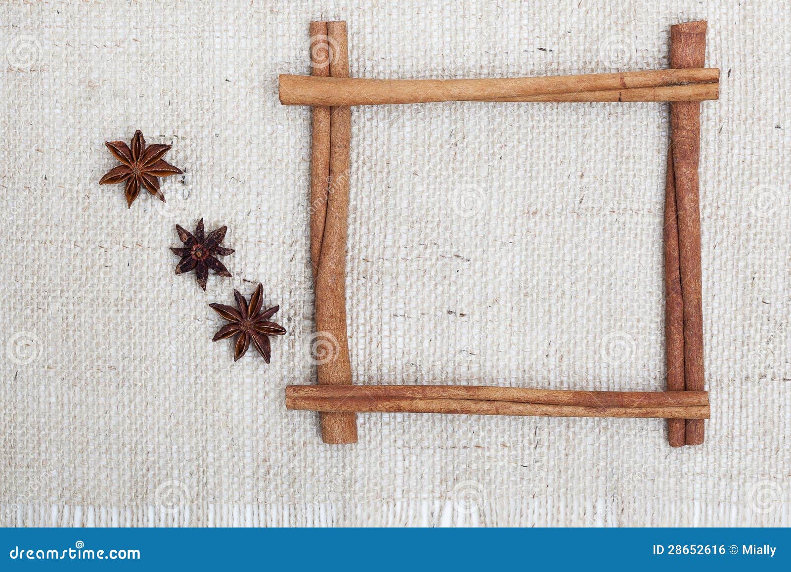 Cinnamon Sticks Frame stock photo. Image of background - 28652616
