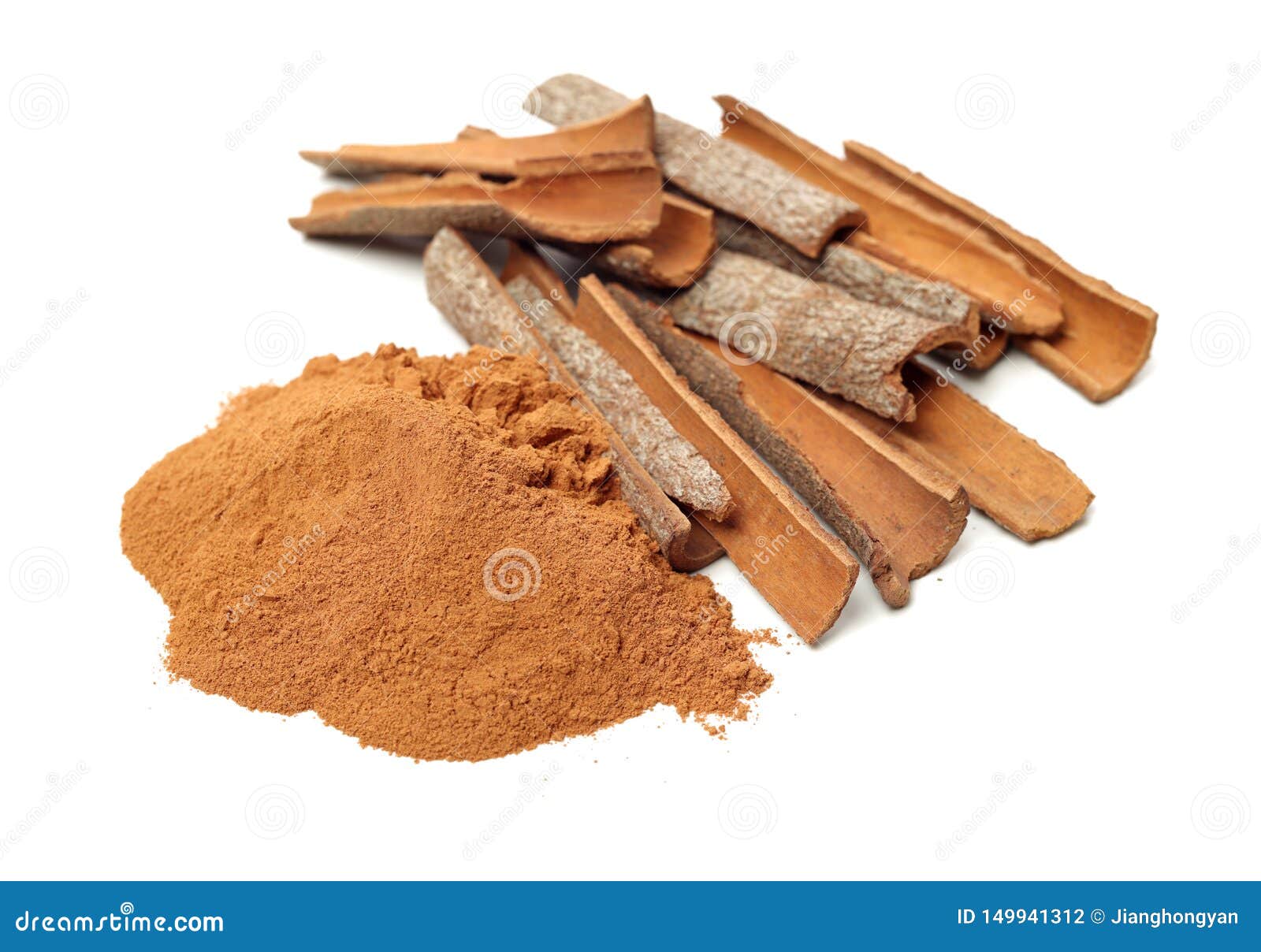 Cinnamon Sticks and Ground Cinnamon Stock Photo - Image of scented ...