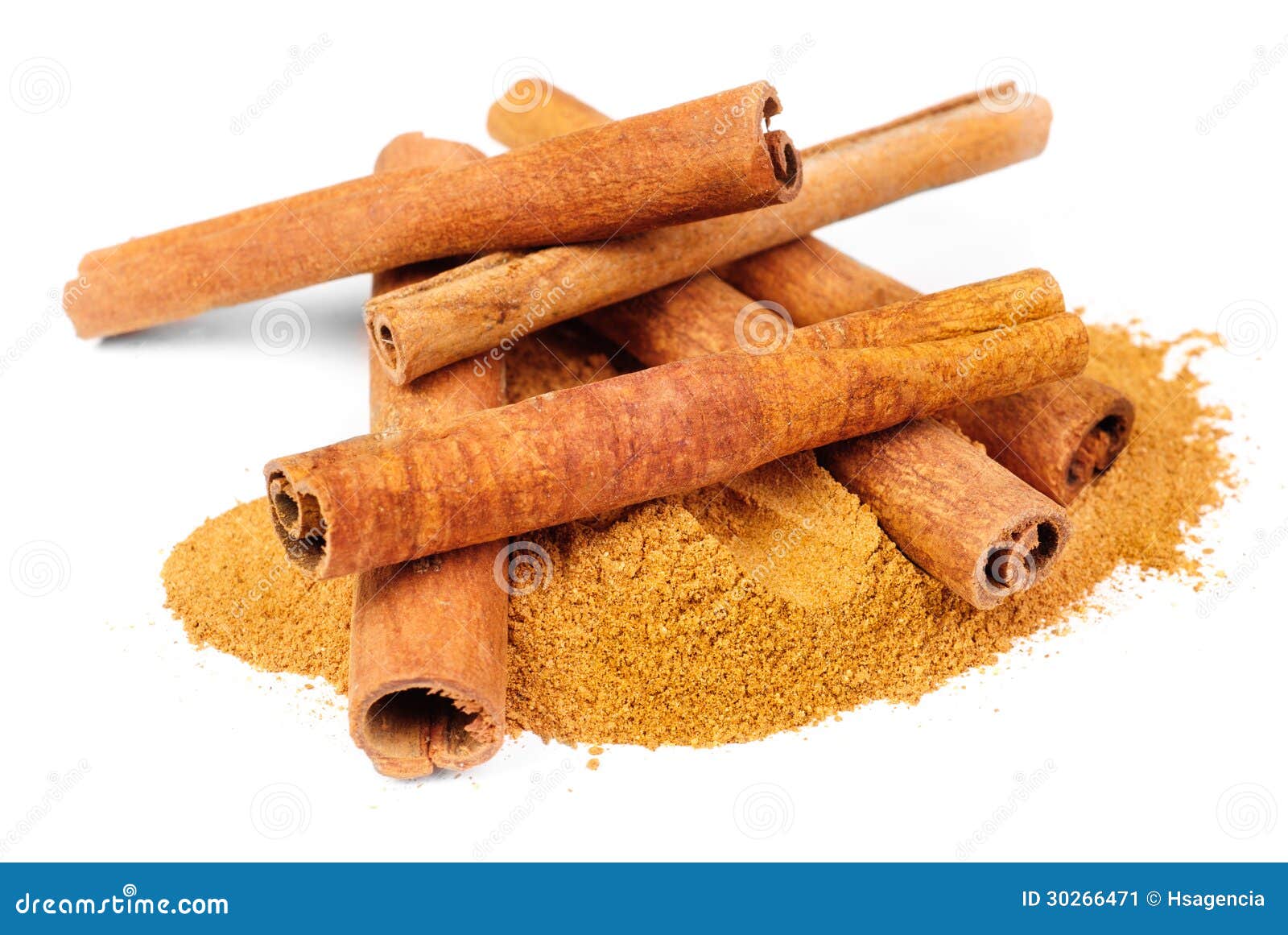 Cinnamon - Sticks and Powder Stock Image - Image of spiral, rolls: 30266471