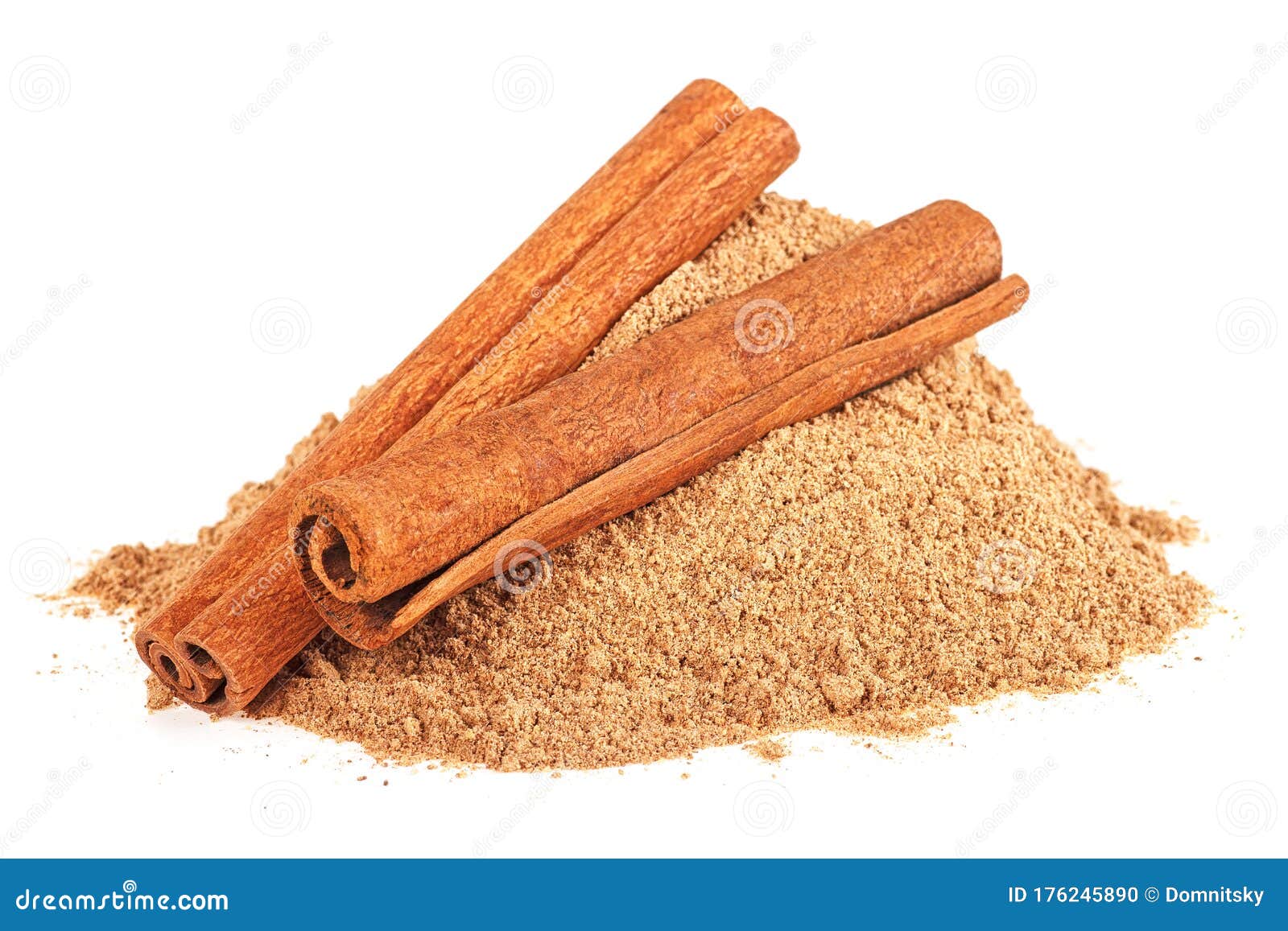 Cinnamon - Sticks and Powder on White Background. Spices Stock Photo ...