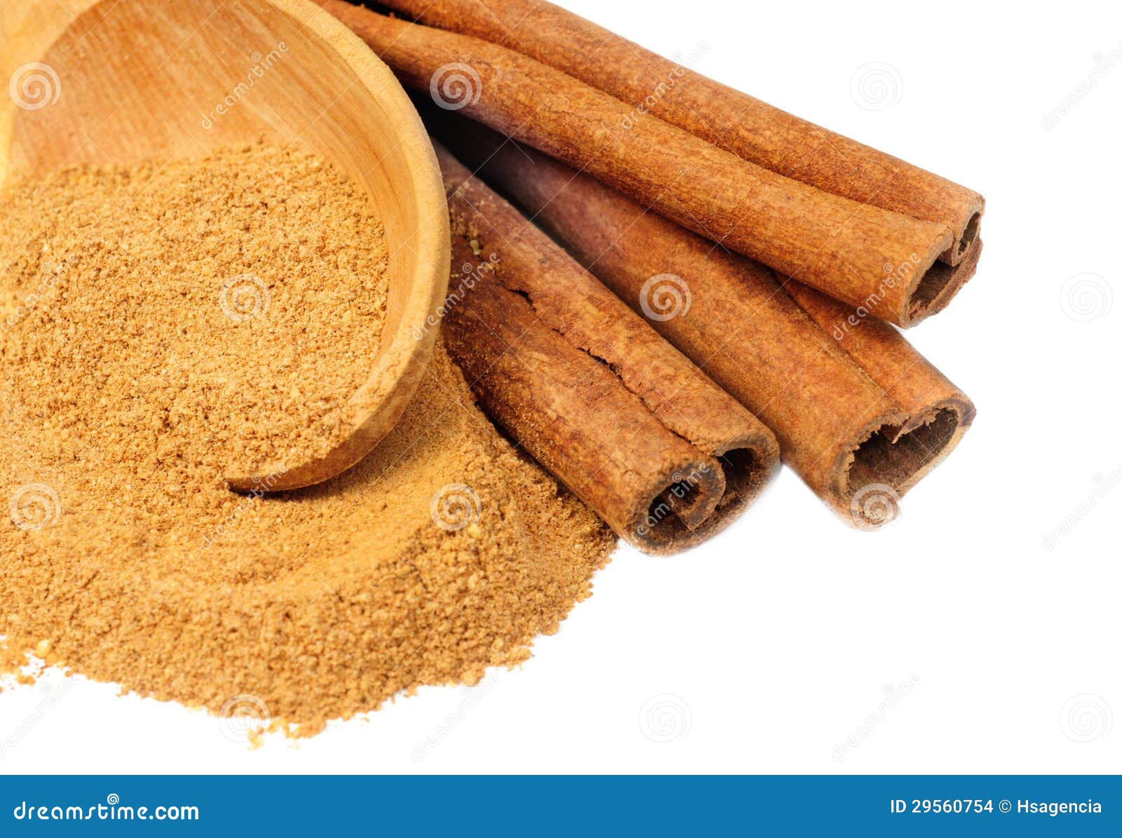 Cinnamon - Sticks and Powder and Wooden Spoon on White Stock Photo ...
