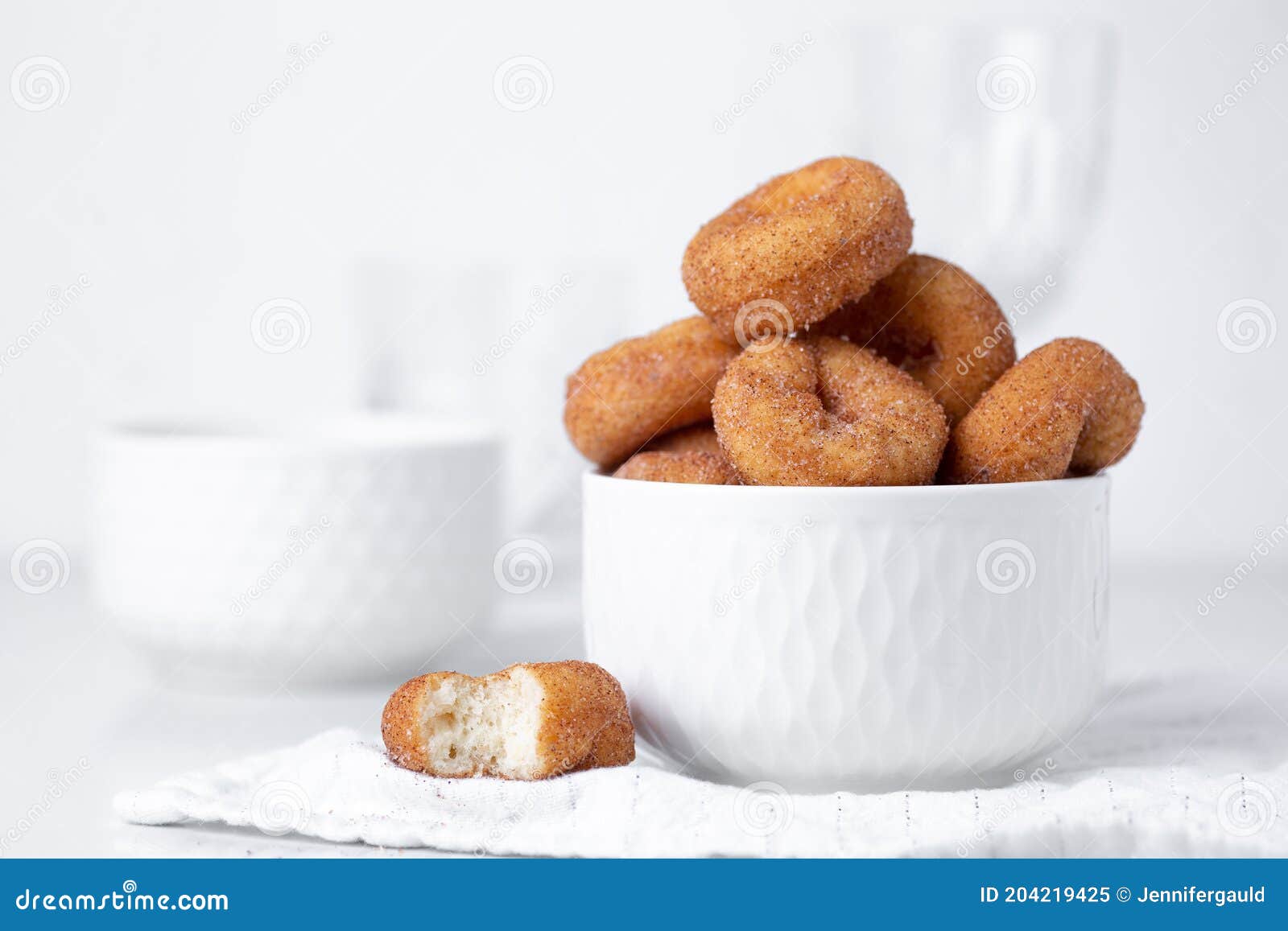 Cinnamon sugar mini donuts stock image. Image of dough - 204219425