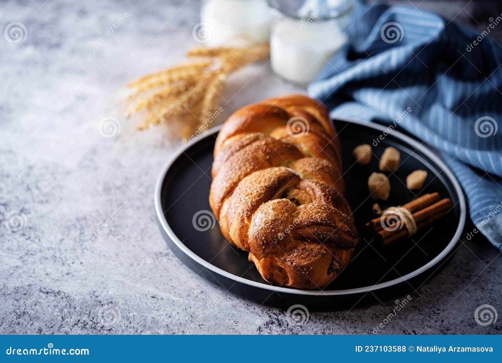 Cinnamon Sweet Braid Bread with Sugar Sprinkles Stock Photo - Image of ...