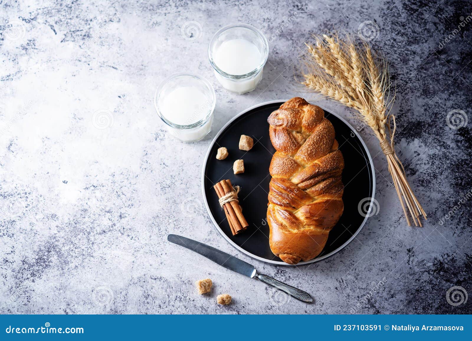 Cinnamon Sweet Braid Bread with Sugar Sprinkles Stock Image - Image of ...