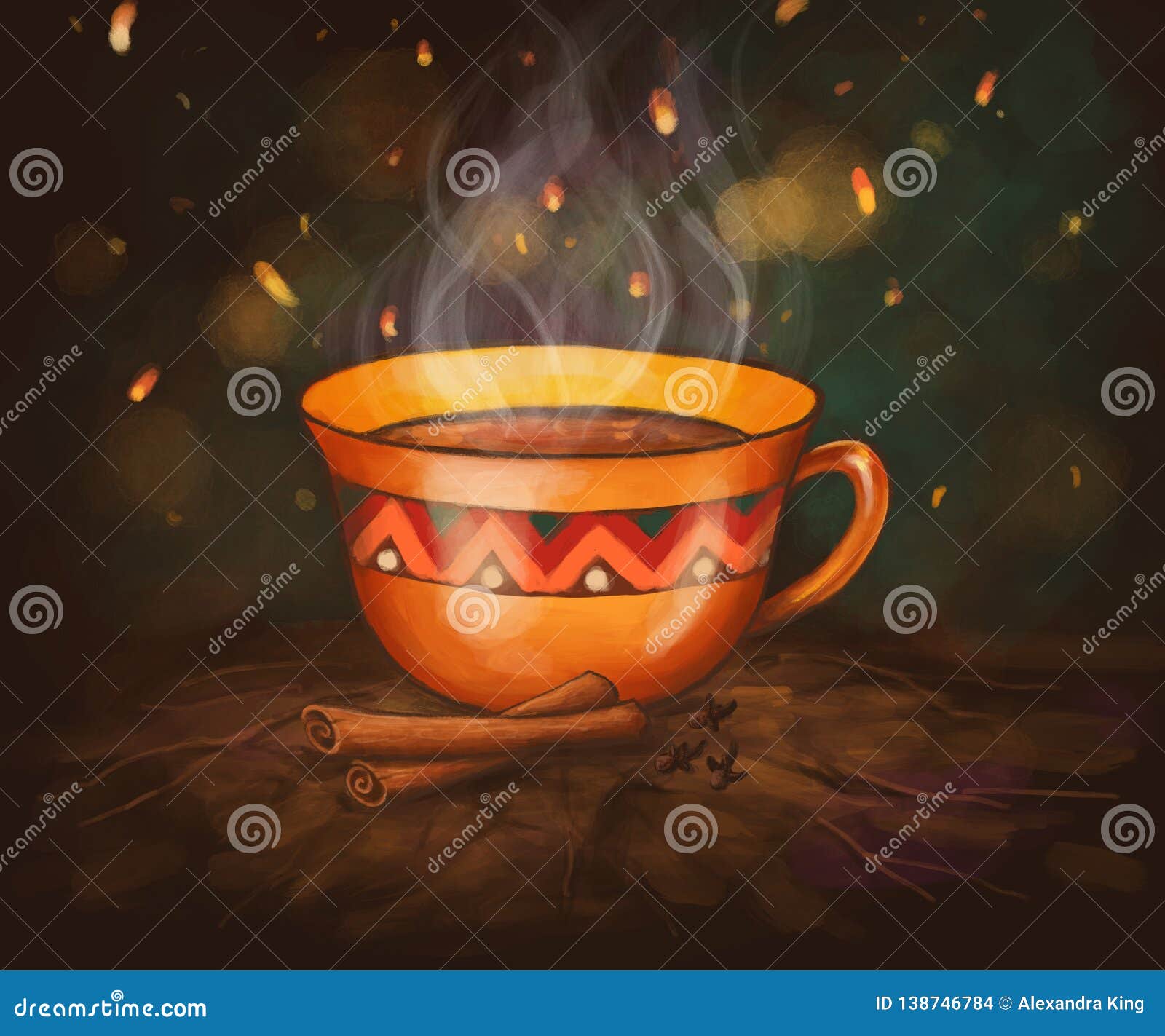 Cinnamon Tea stock illustration. Illustration of ingredient - 138746784