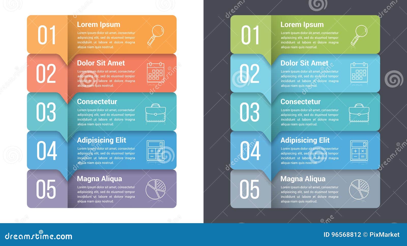 Cinq étapes Infographics illustration de vecteur. Illustration of ...