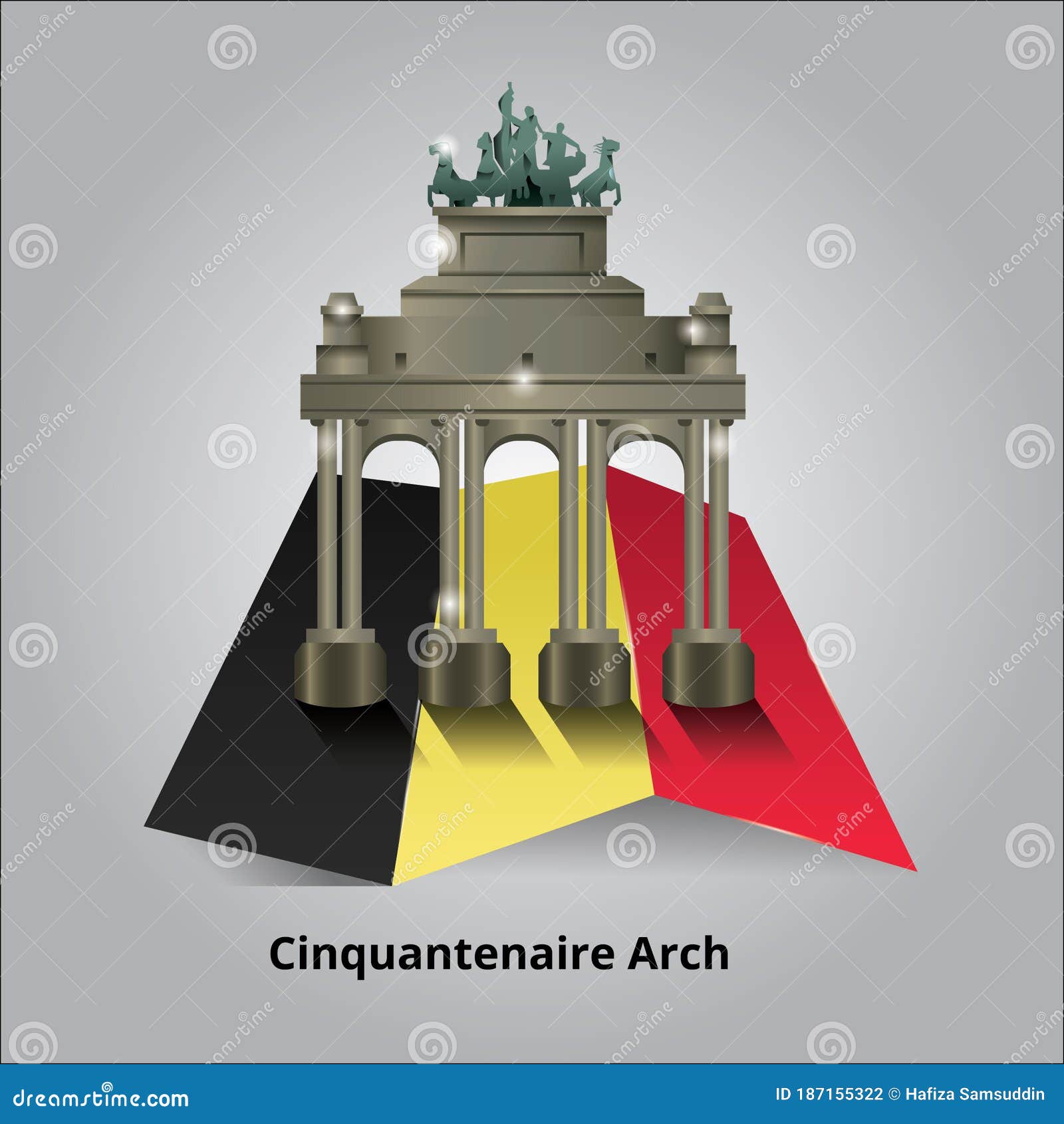 The Belgian Arch Monument.The Dark Belgian Wolf. Belgium Single Icon In ...