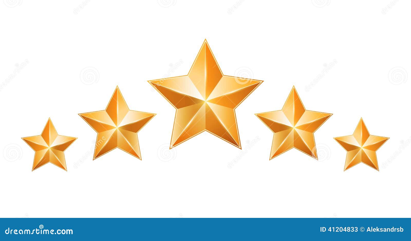 Cinque Stelle D'oro Isolate Su Fondo Bianco Illustrazione Vettoriale ...