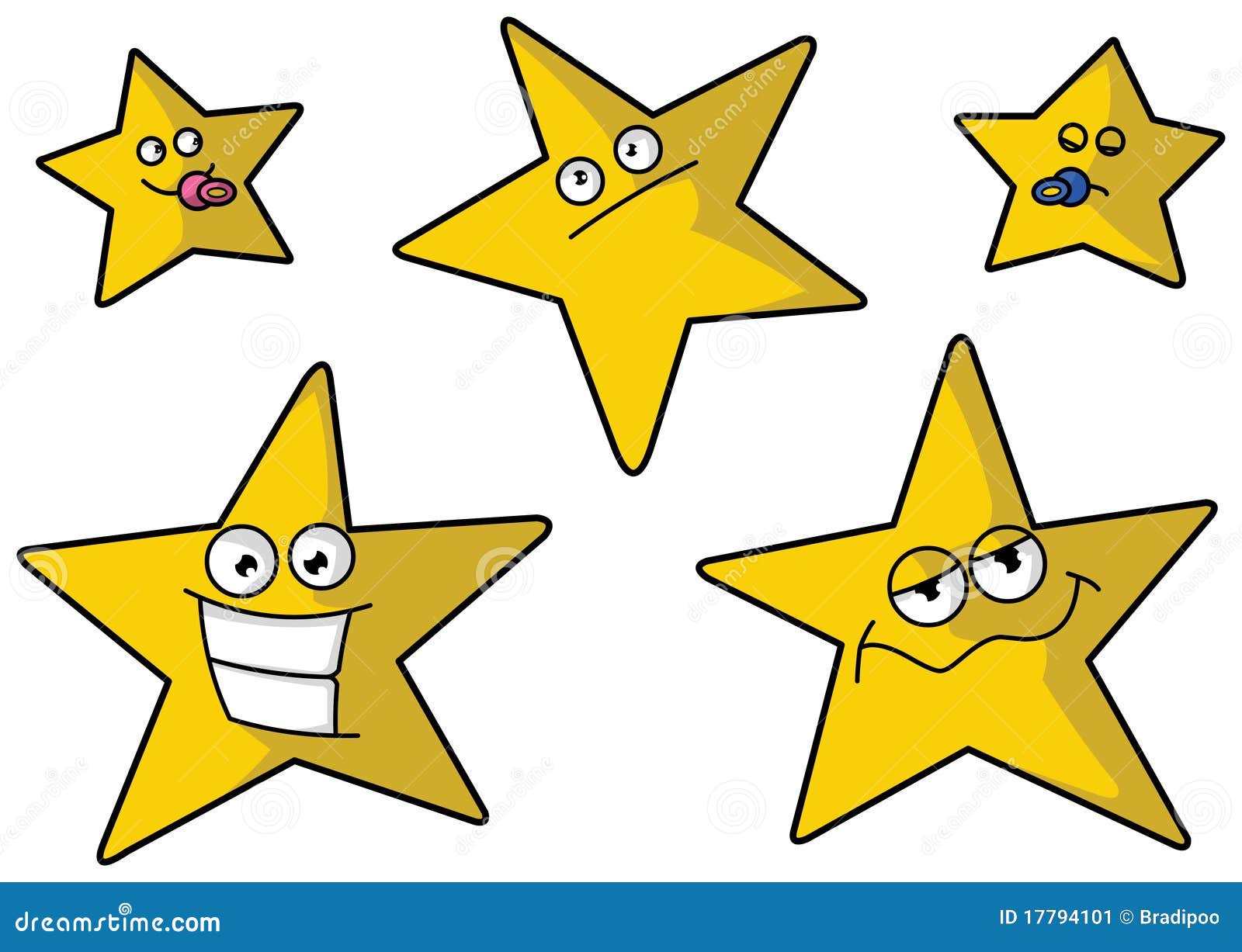 Cinque stelle divertenti illustrazione vettoriale. Illustrazione di ...