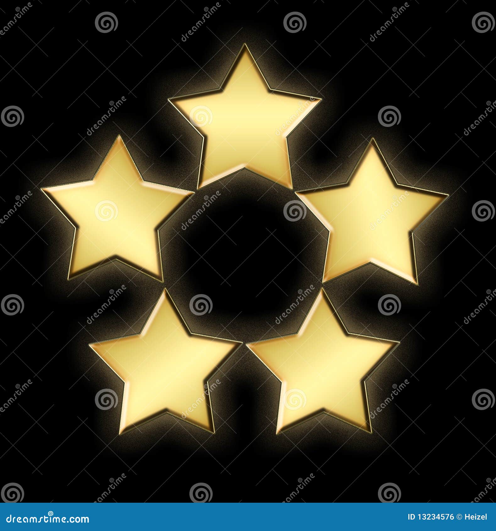 Cinque stelle dorate illustrazione di stock. Illustrazione di ...