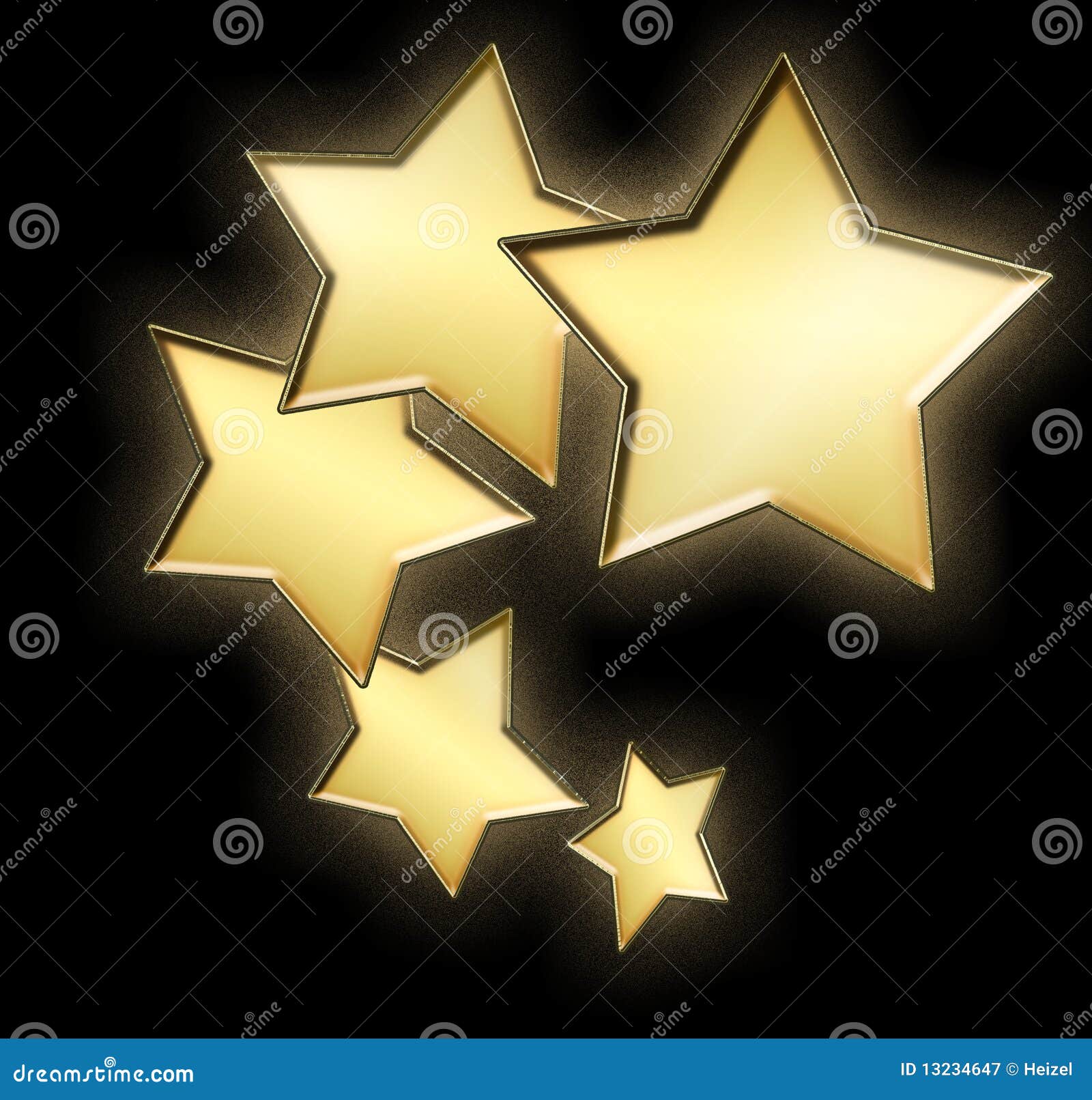 Cinque stelle dorate illustrazione di stock. Illustrazione di metallico ...