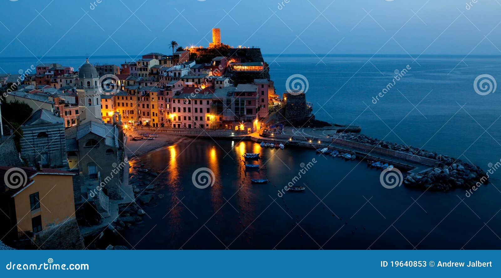 Cinque Terre, Italy at Dusk Stock Image - Image of vernazza, range ...