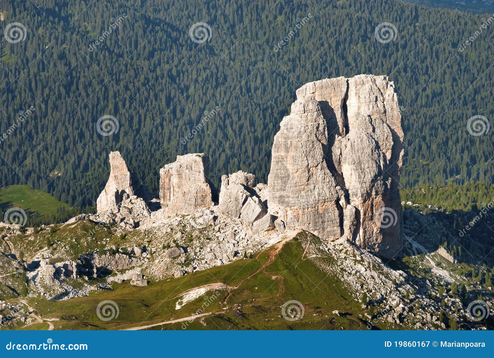 Cinque Torri - a Landmark of Dolomites Stock Image - Image of alps ...