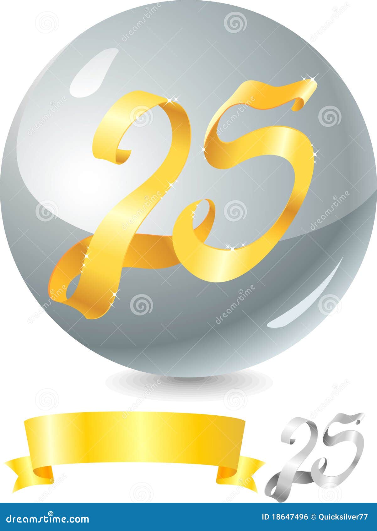Cinta 25 del oro ilustración del vector. Ilustración de bandera - 18647496