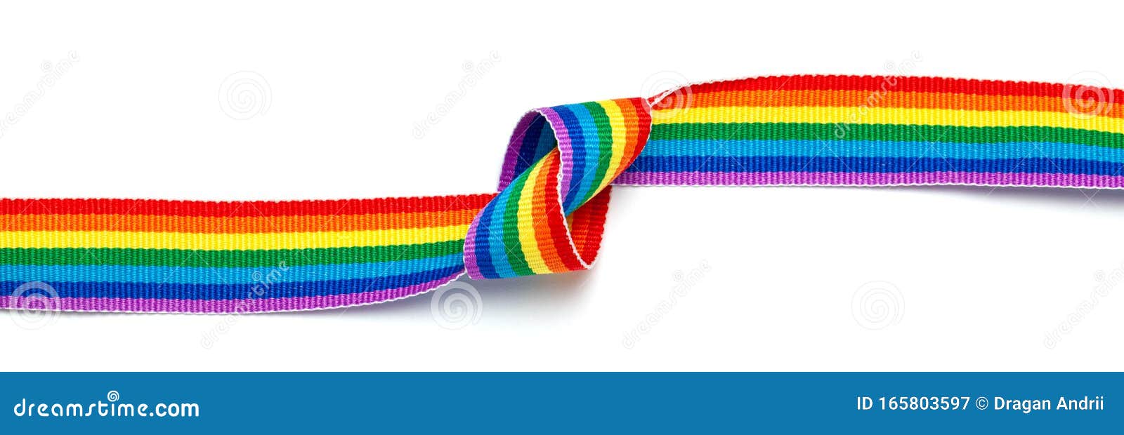 Cinta Con Nudo Lgbt Orgullo Cinta Arco Iris Aislada En Un Fondo Blanco