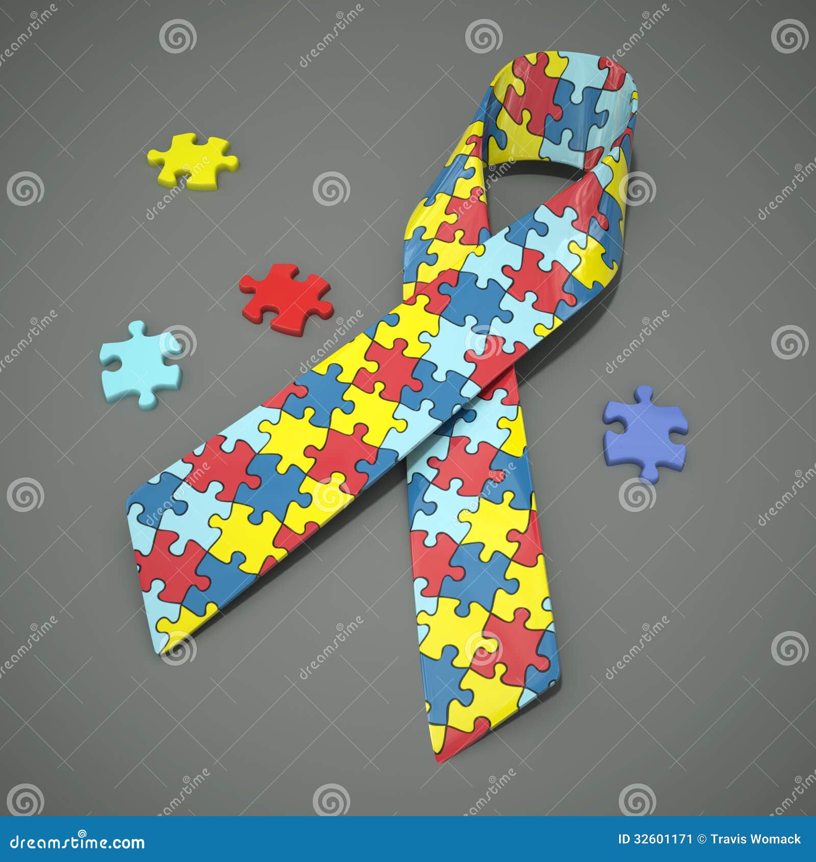 Cinta De La Conciencia Del Autismo Stock de ilustración - Ilustración ...