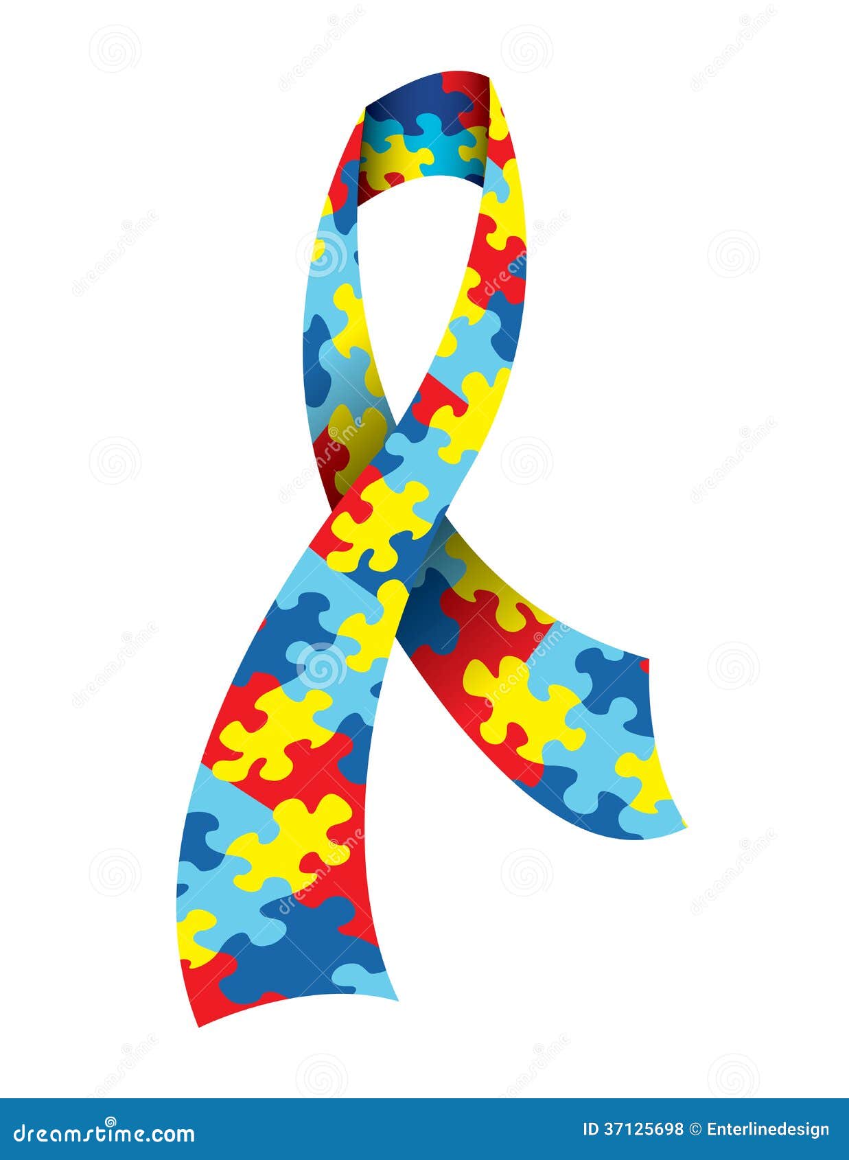 Cinta De La Conciencia Del Autismo Stock de ilustración - Ilustración ...
