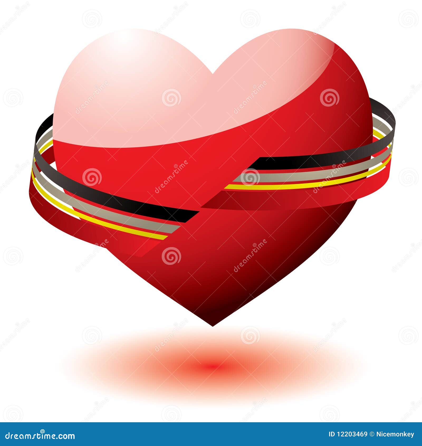 Cinta del corazón del amor ilustración del vector. Ilustración de ...