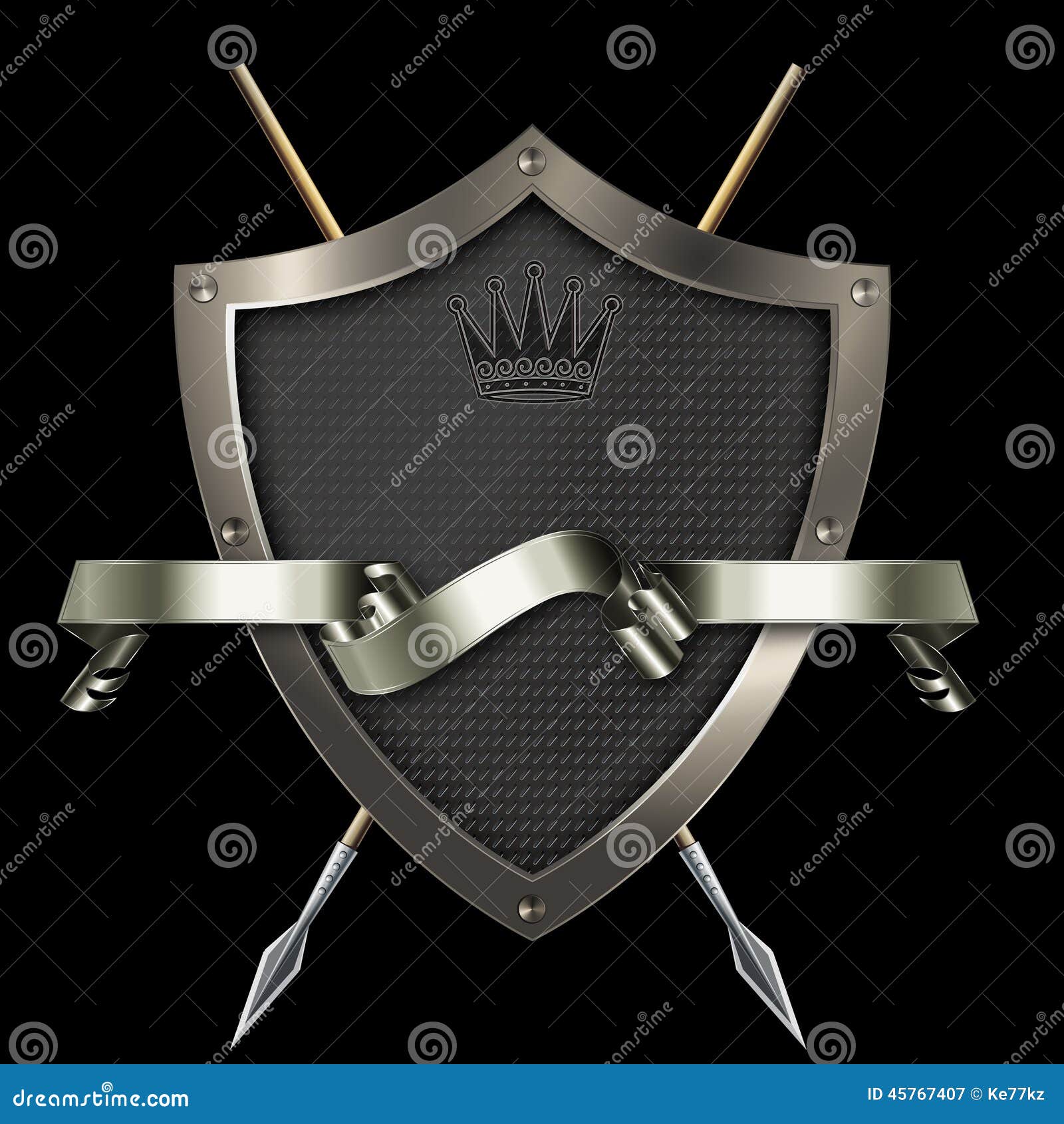 Cinta Del Escudo Y De La Plata Stock de ilustración - Ilustración de ...