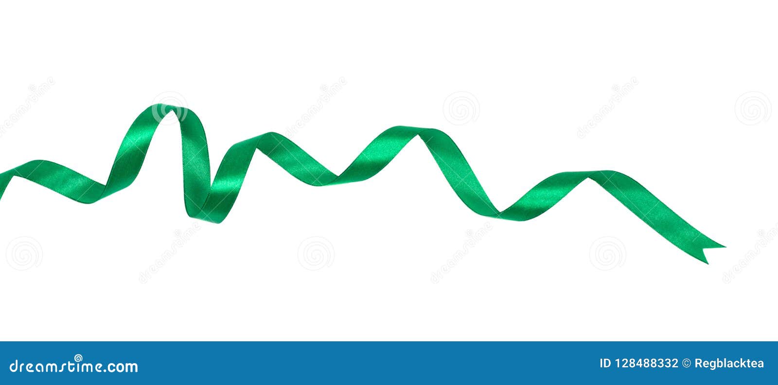 Cinta Verde Ondulada Aislada En El Fondo Blanco Foto de archivo ...