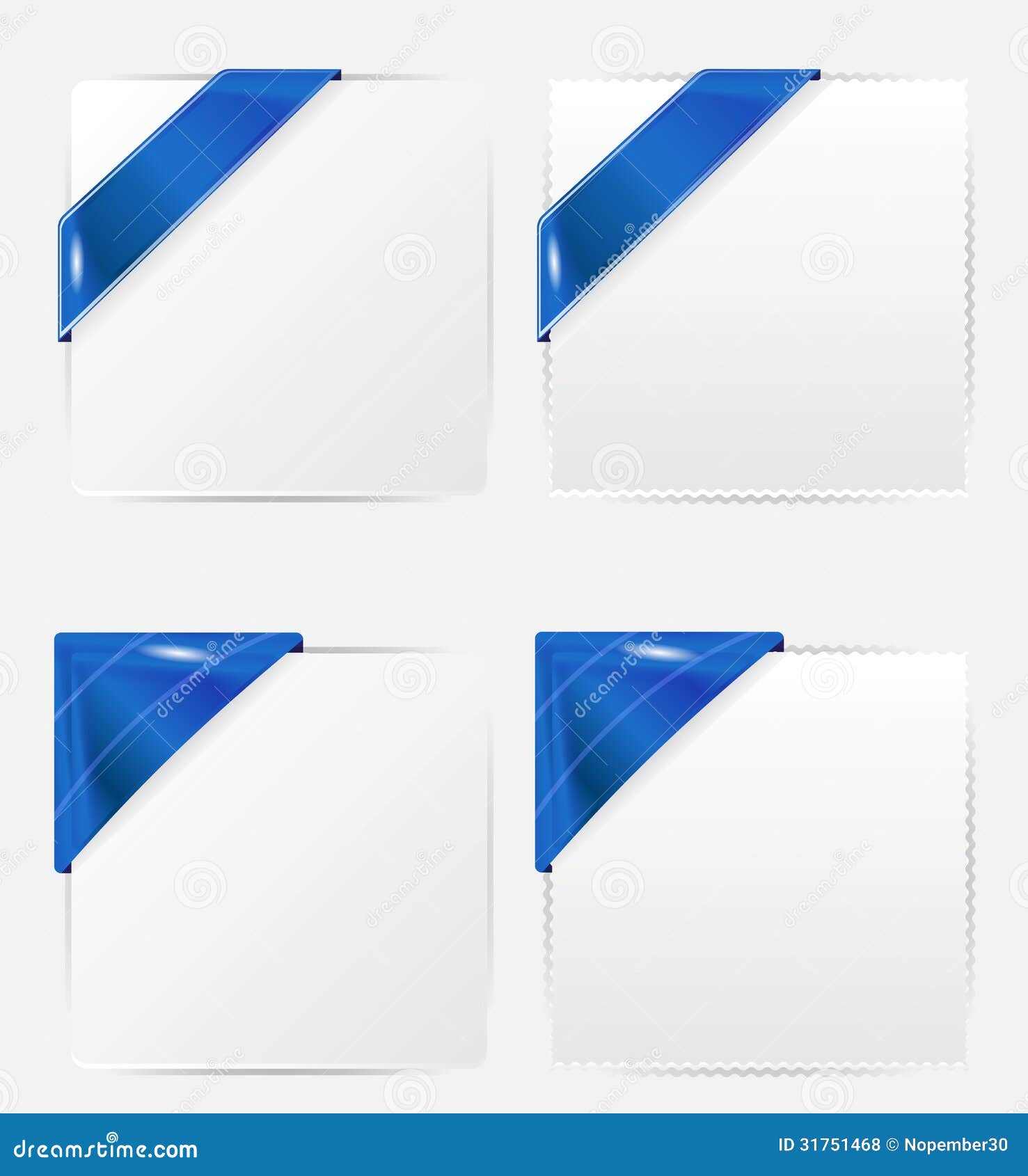 Cintas De La Esquina Azules Ilustración del Vector - Ilustración de ...