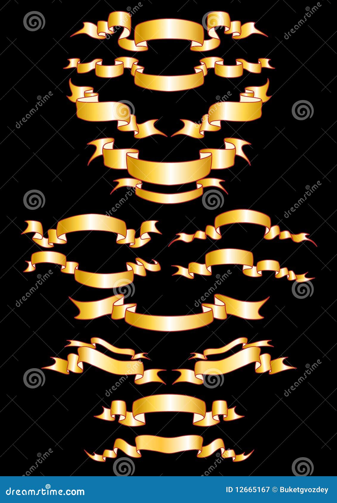 Cintas del oro ilustración del vector. Ilustración de compra - 12665167