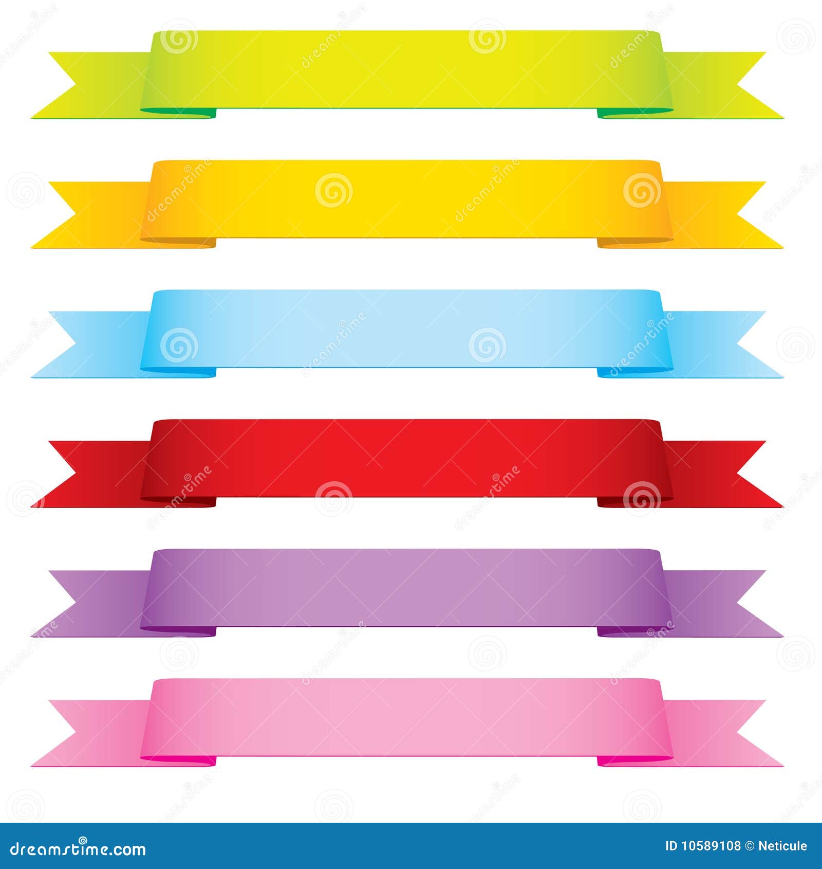 Cintas Del Vector En 6 Colores Ilustración del Vector - Ilustración de ...